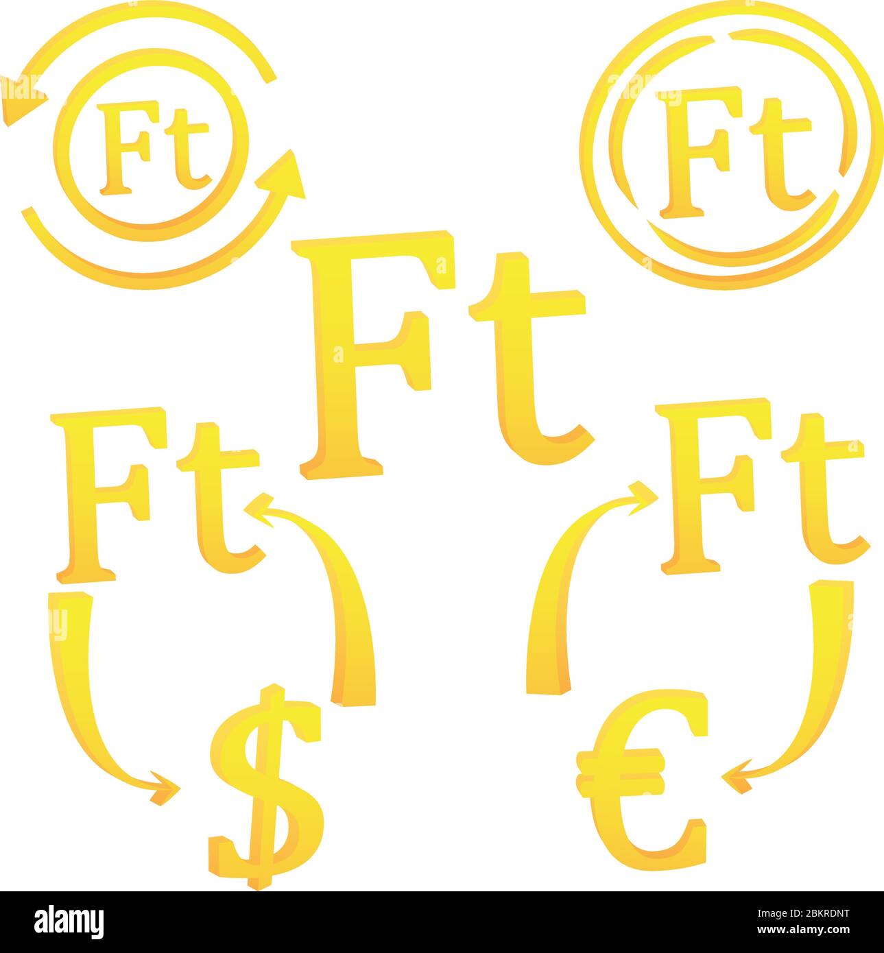 3D Hungarian Forint currency symbol icon of Hungary Stock Vector Image ...