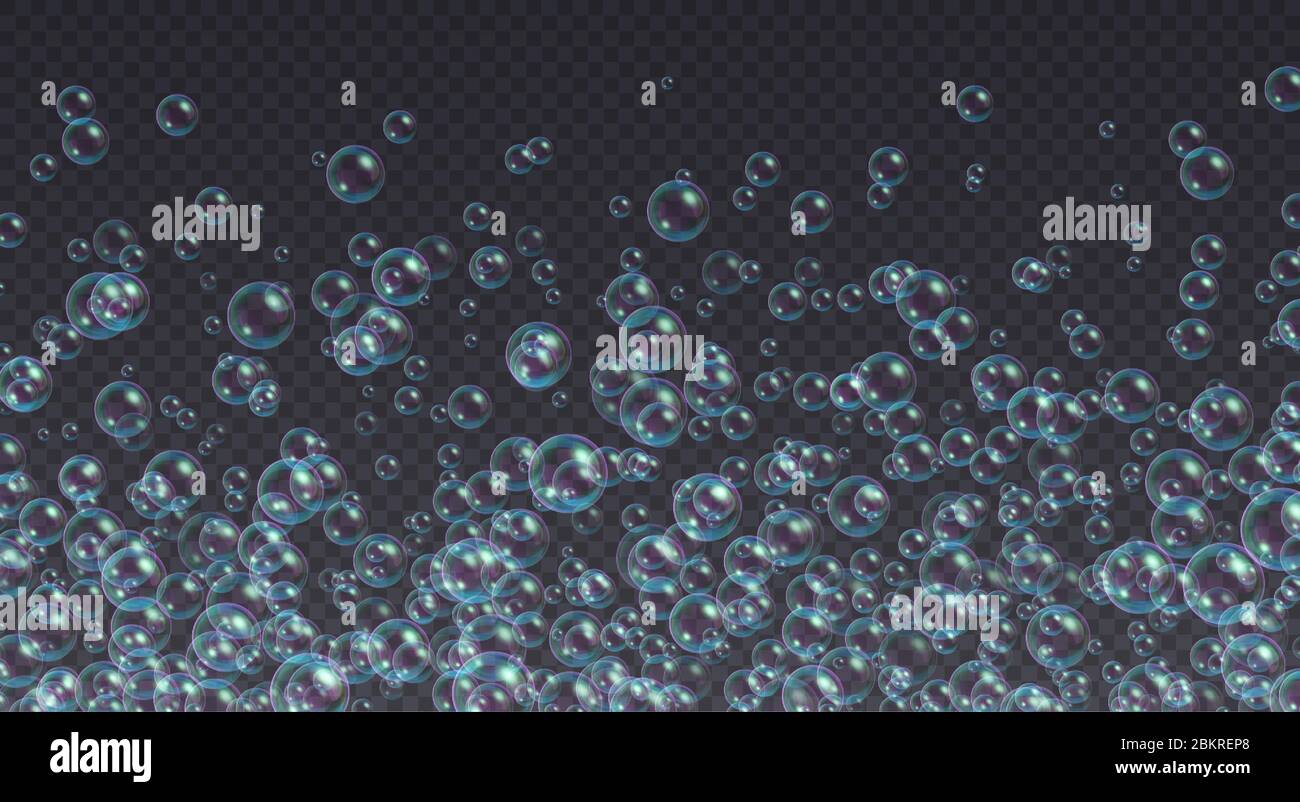Flying soap bubbles background. Abstract shampoo, bath lather Stock ...