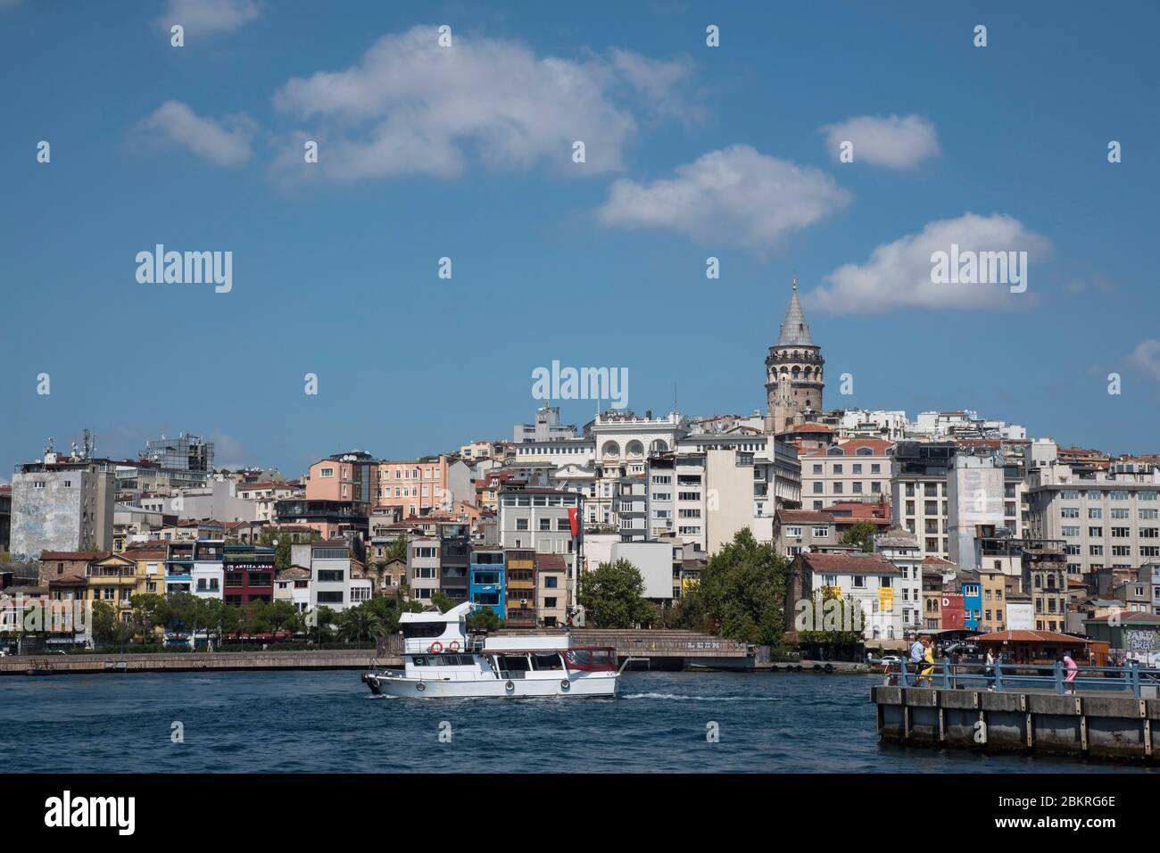 Turkey, Istanbul, the estuary of the Golden Horn and the Galata tower ...