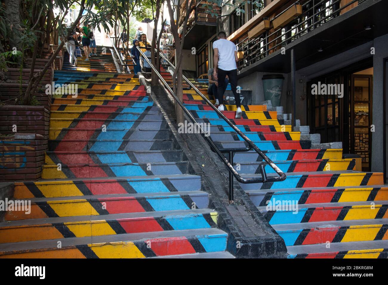 Turkey, Istanbul, Galata district, Haci Ali painted staircase Stock ...