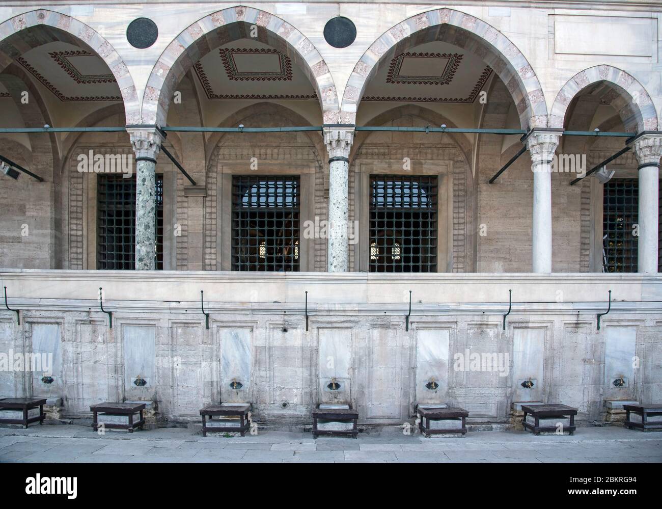 Turkey, Istanbul, Suleymaniye mosque, the ablutions wall Stock Photo ...