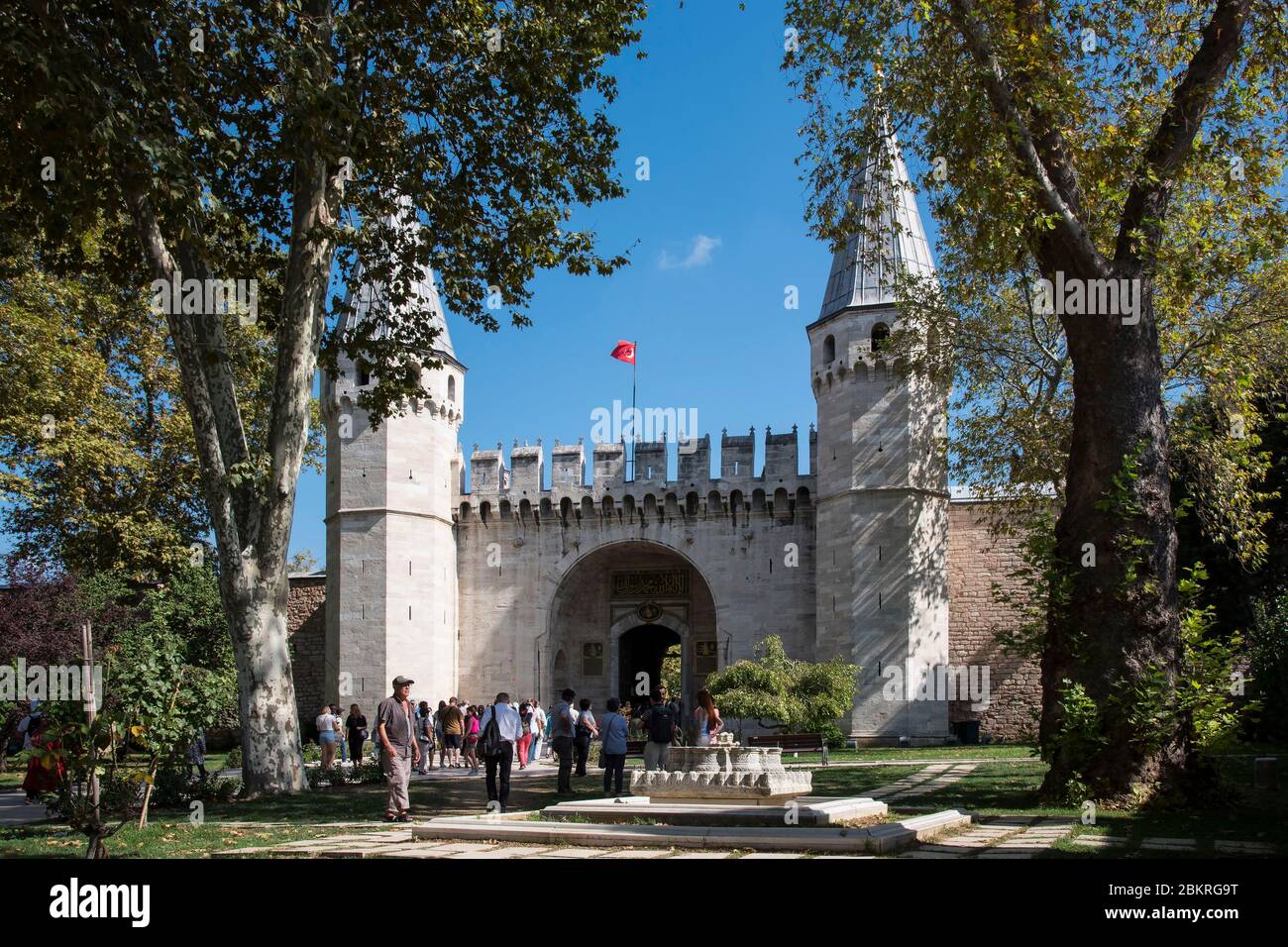 Turkey, Istanbul, Topkapi Palace, the entrance to the castle-like fort ...