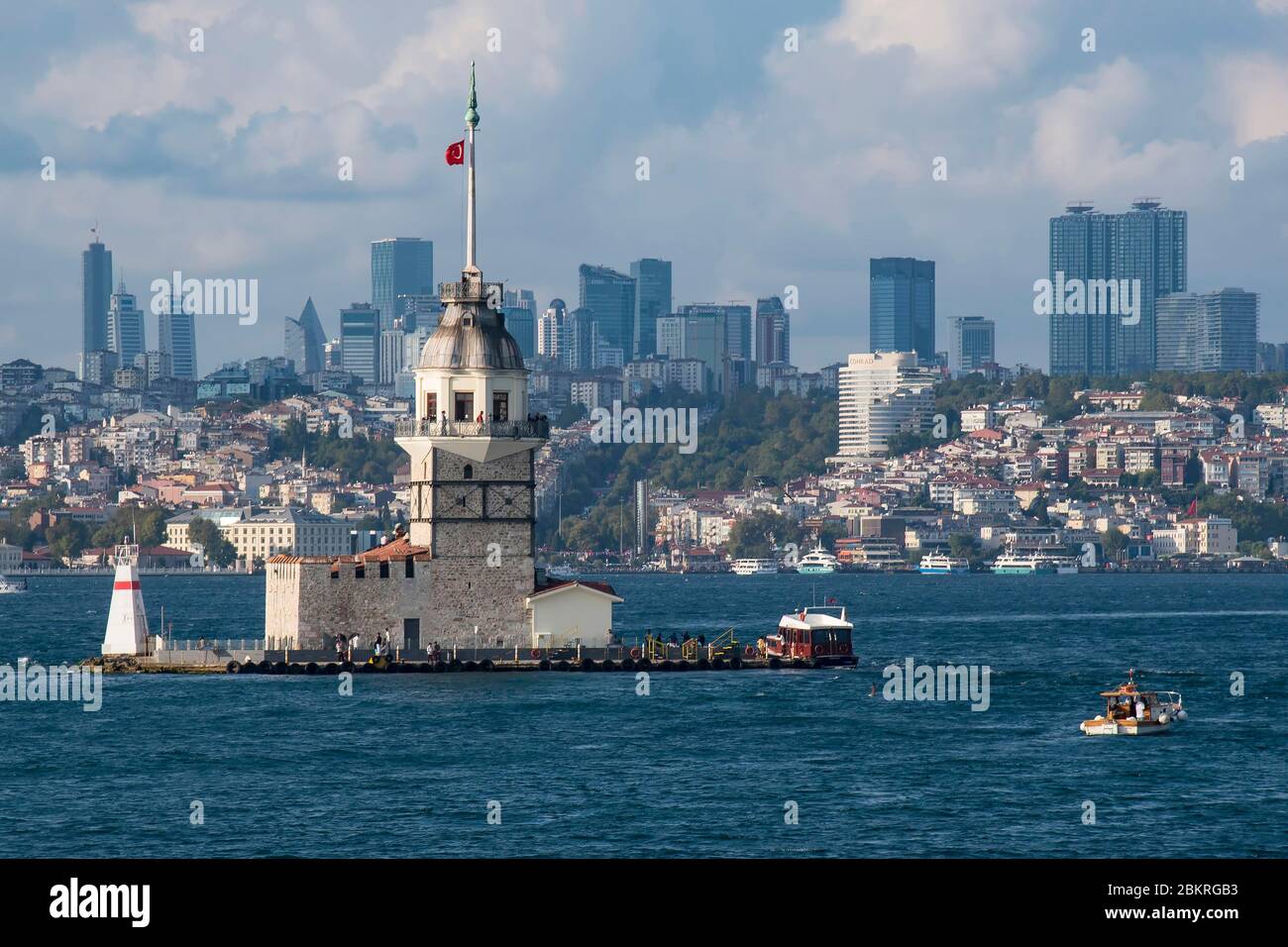 Turkey, Istanbul, pedestrian promenade along the Bosphorus, Asia shore ...
