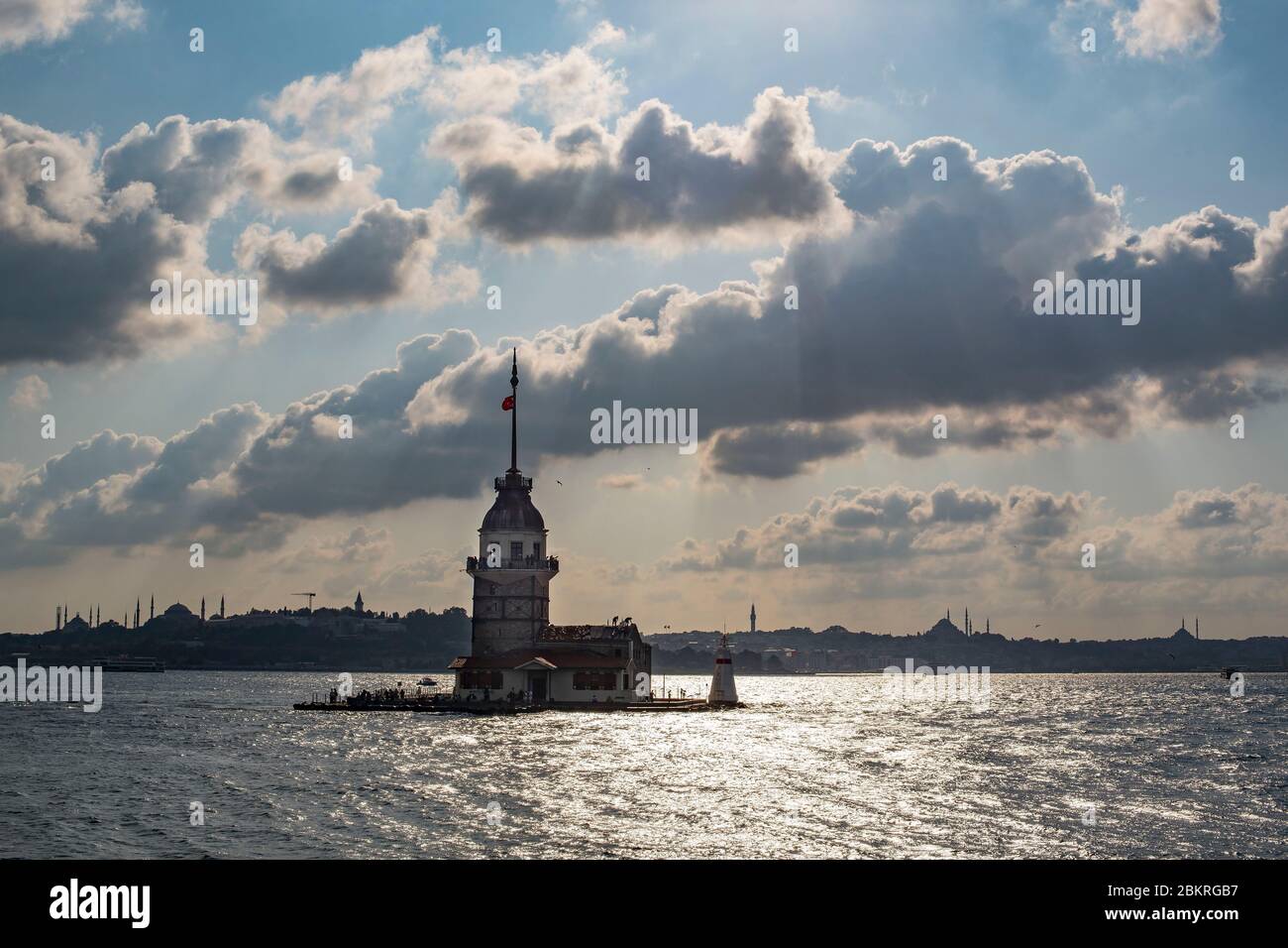 Turkey, Istanbul, promenade pedestrian area along the Bosphorus, Asia ...