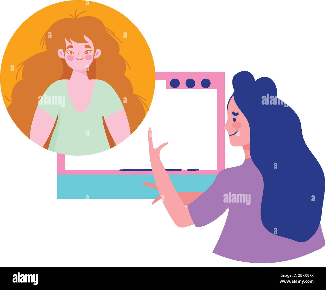 education online, teacher explaining girl student web virtual vector ...