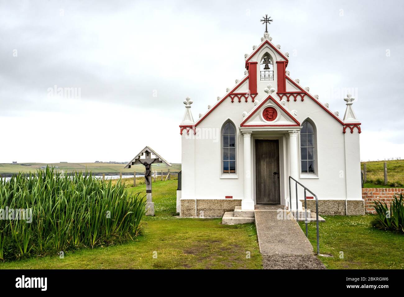 front view of Italian Chapel on Lamb Holm, Orkney Islands, Scotland ...