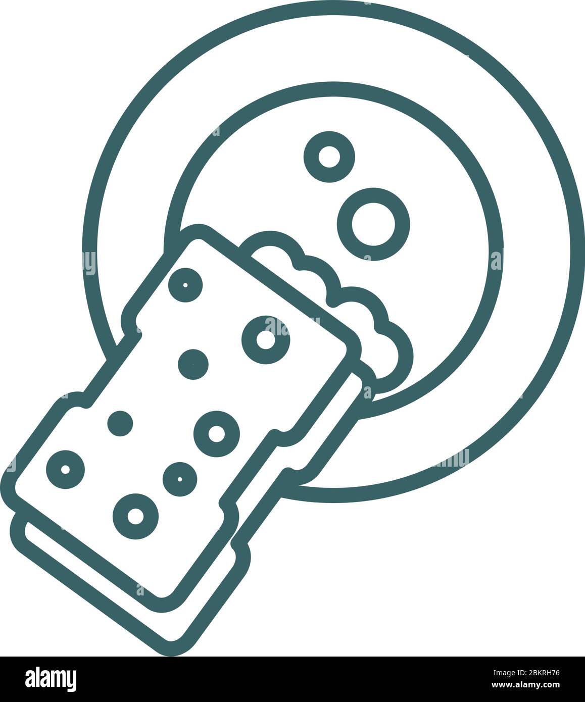 clean sponge with dish line style icon Stock Vector Image & Art - Alamy