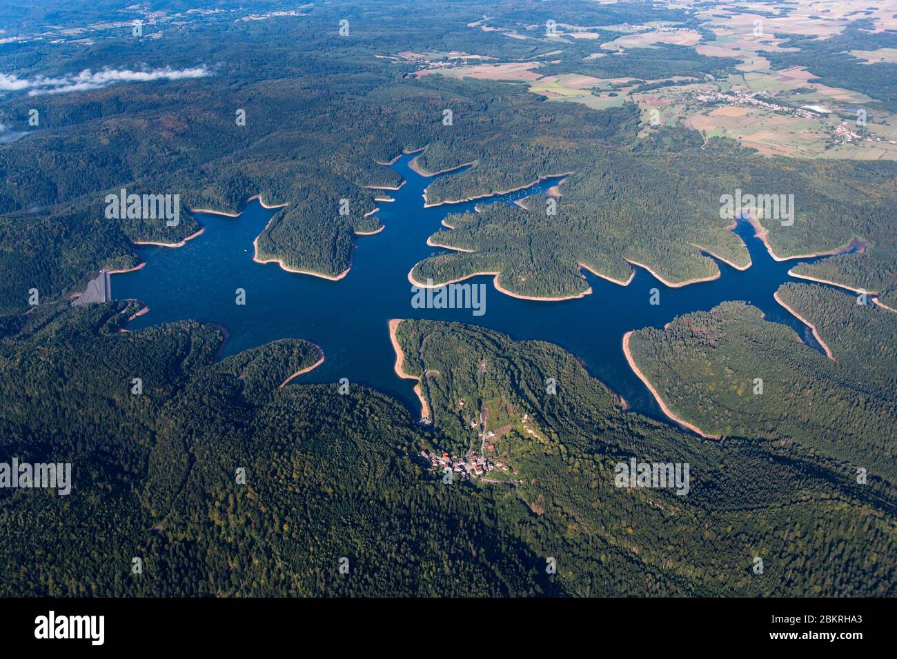 France, Meurthe et Moselle, Pierre Percee, lake of Pierre Percee near ...