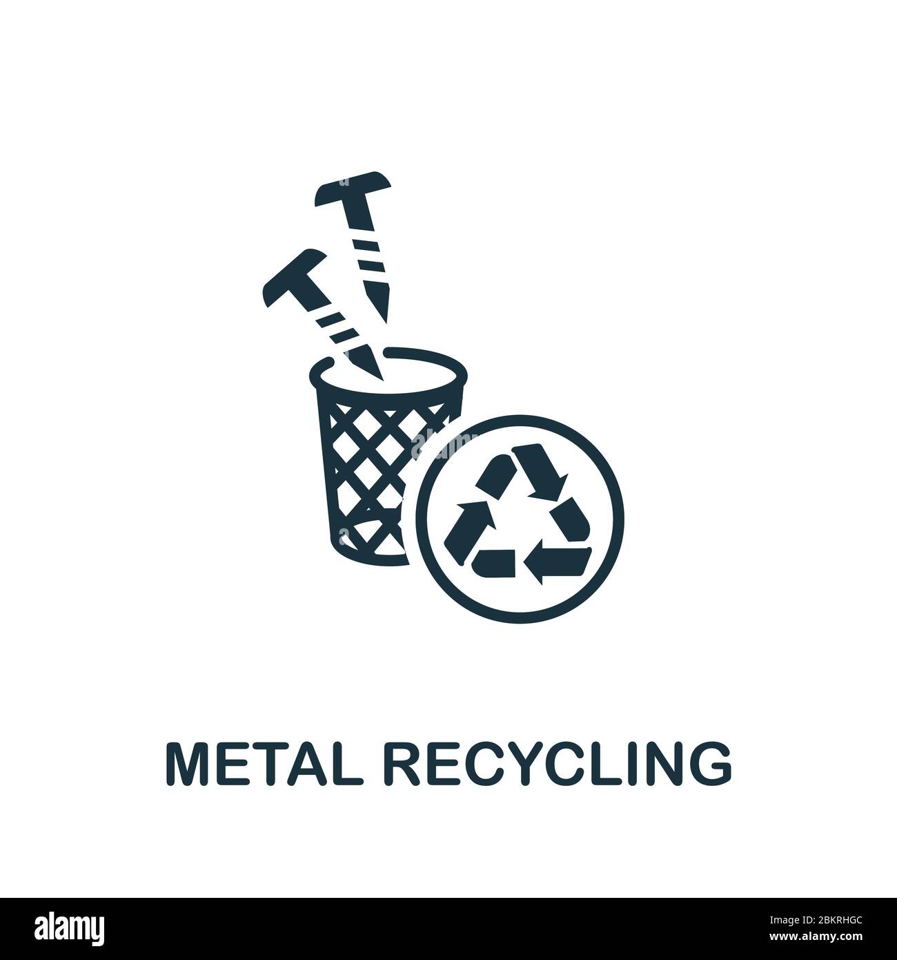 Metal Recycling icon. Simple illustration from recycling collection ...