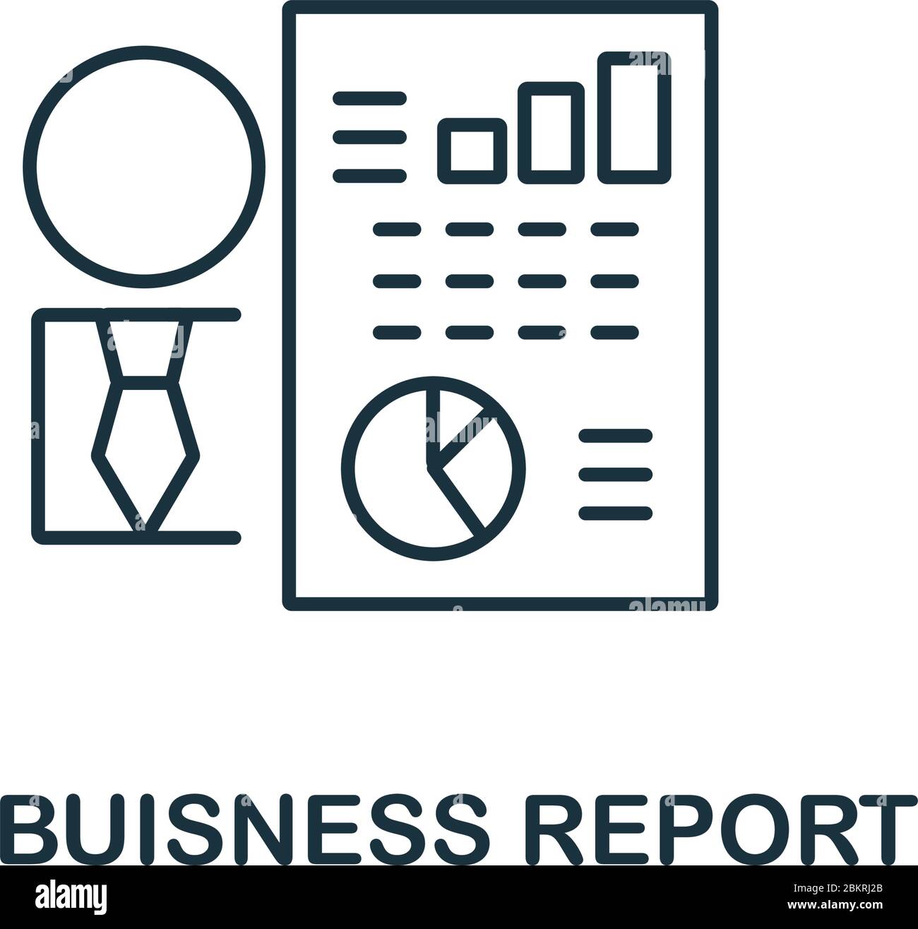 Business Report icon from reputation management collection. Simple line ...