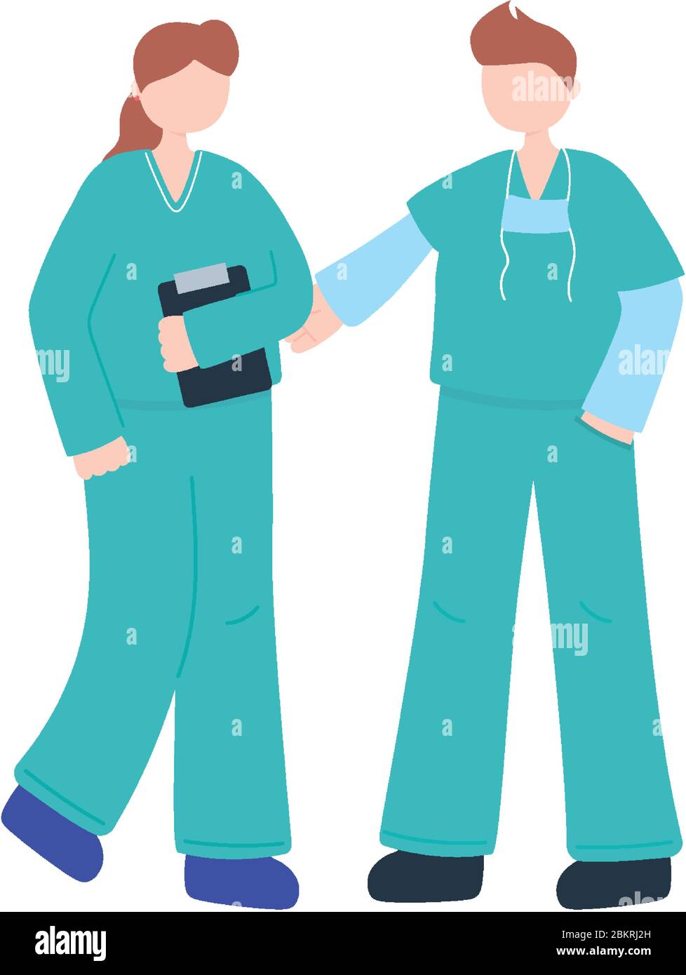 thanks doctors nurses, male and female nurses with uniform characters ...