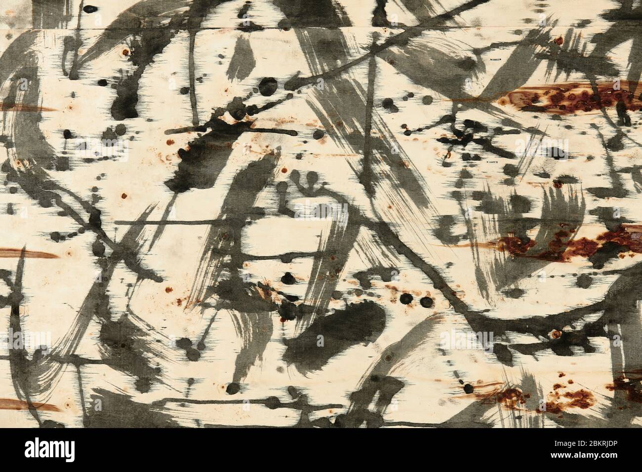 abstract grunge background, artistic painting with black paint on a ...
