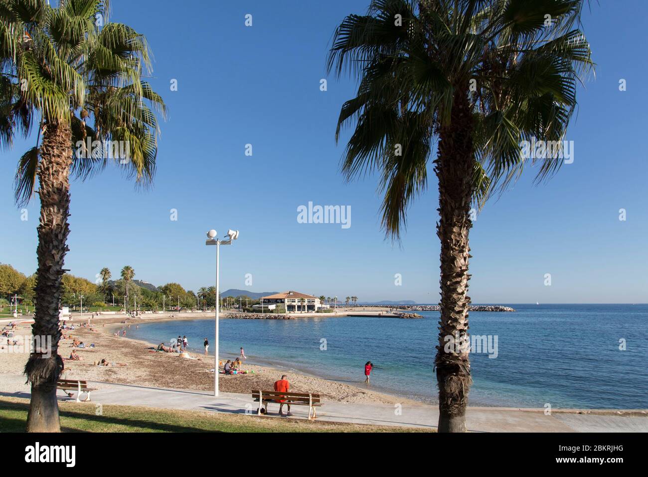 France, Var, Toulon, Littoral Frederic Mistral, Mourillon beaches Stock ...