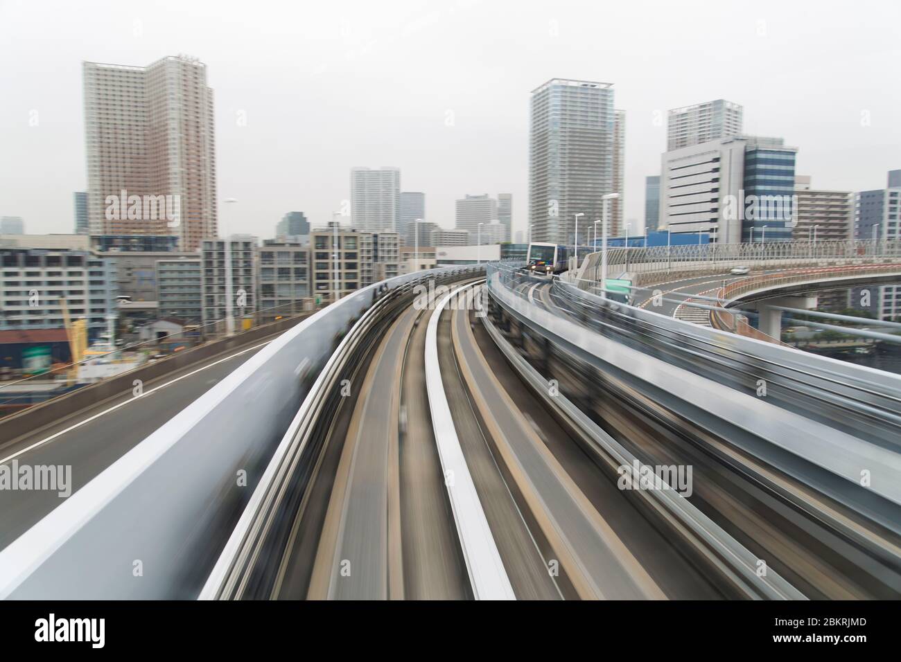 Japan, Honshu Island, Kanto region, Tokyo, Koto district skytrain Stock ...