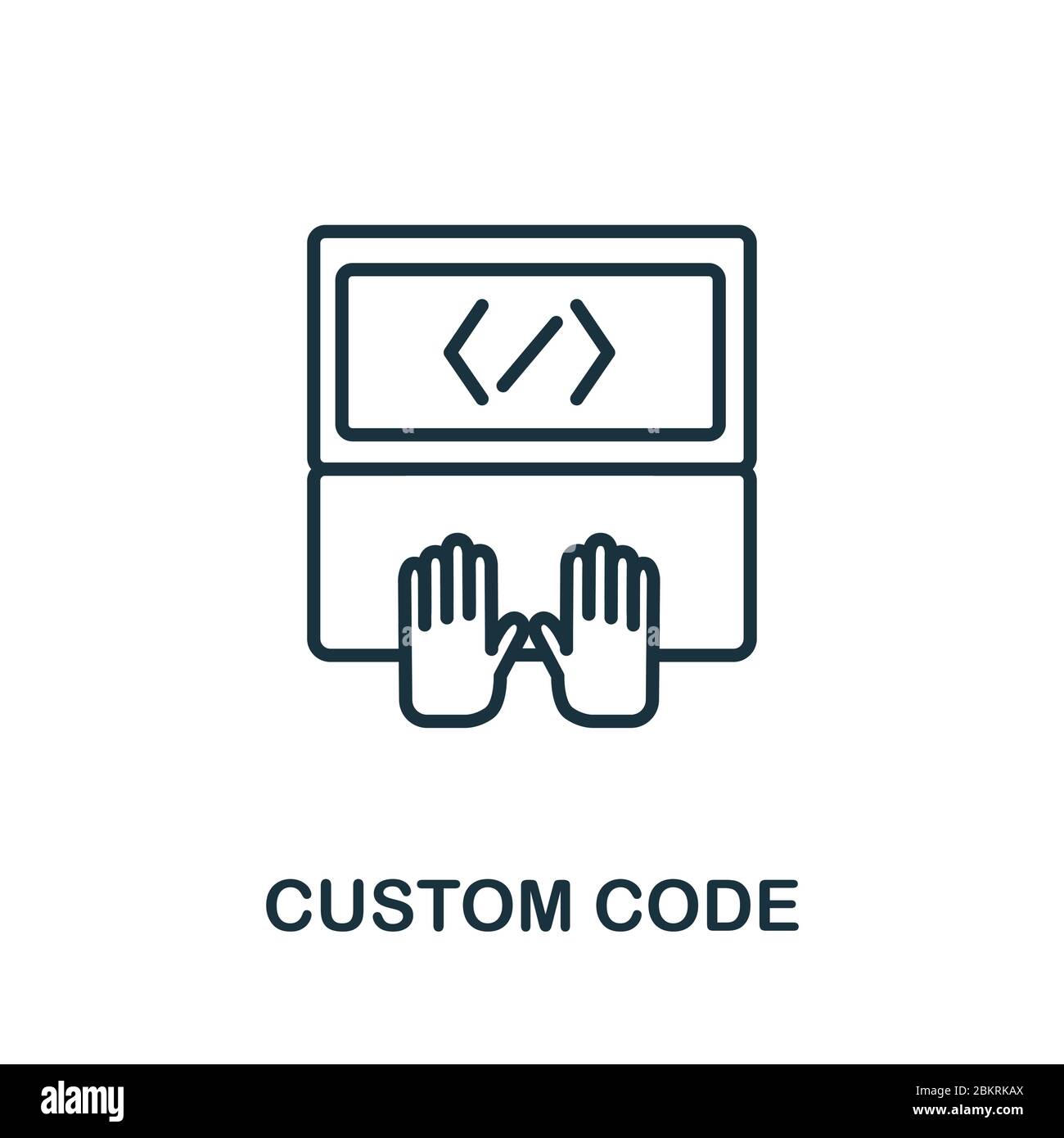 Custom Code Icon From Production Management Collection Simple Line Custom Code Icon For