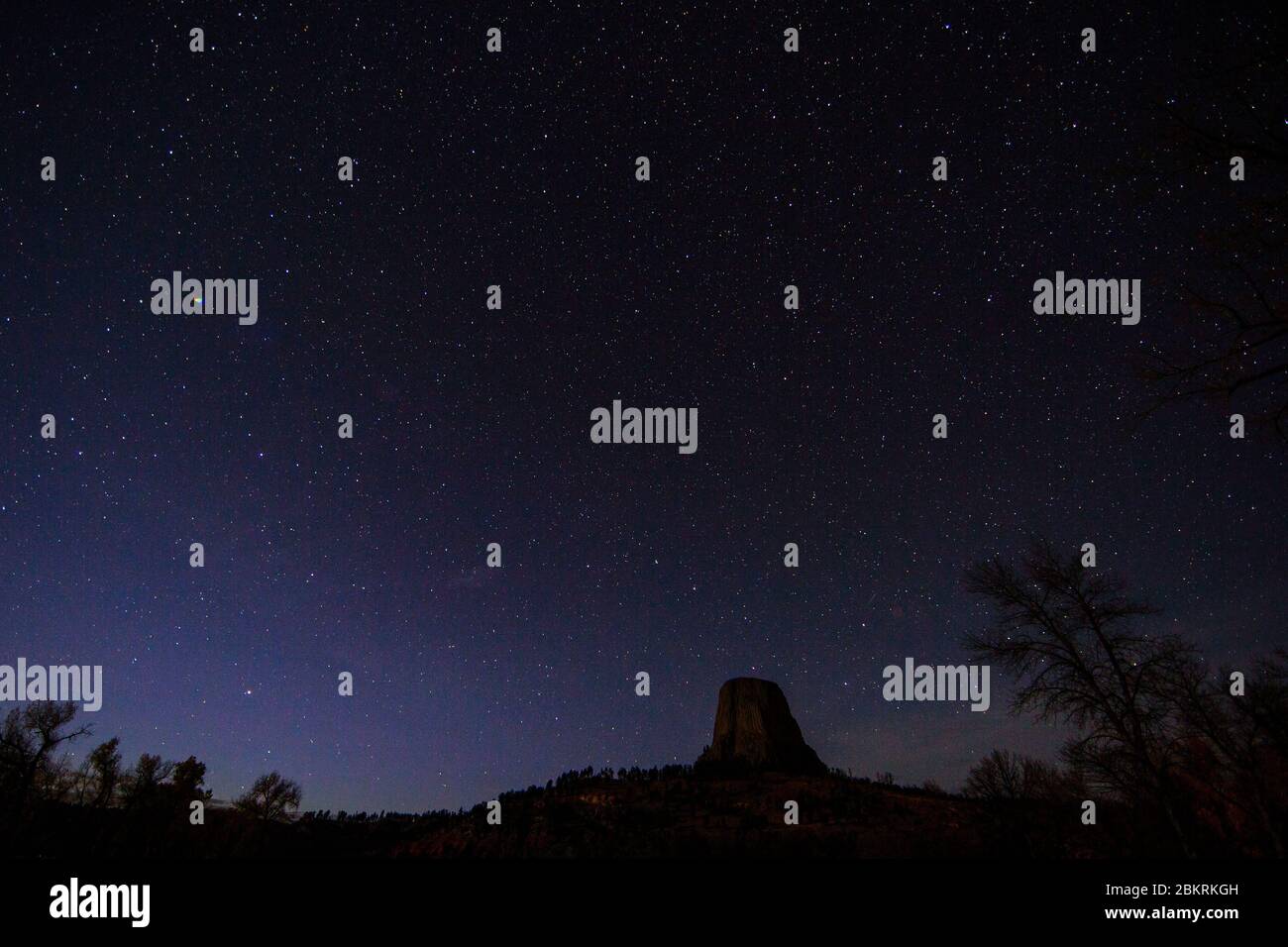United States, Wyoming, Devils Tower (Devil's Tower) is a monolith of ...