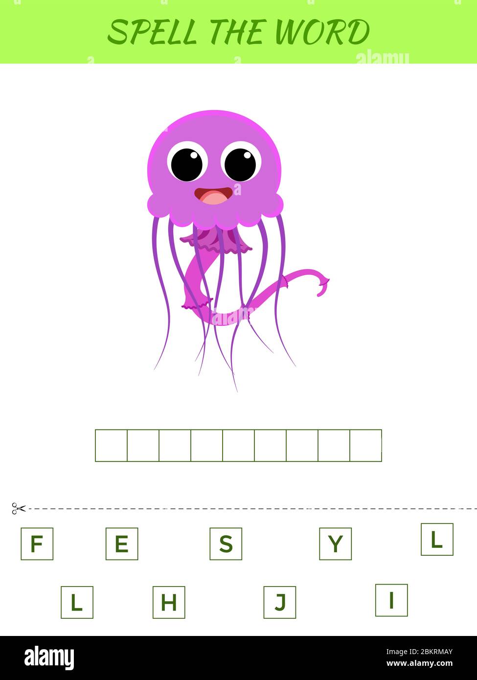 Spelling word scramble game template. Educational activity for ...