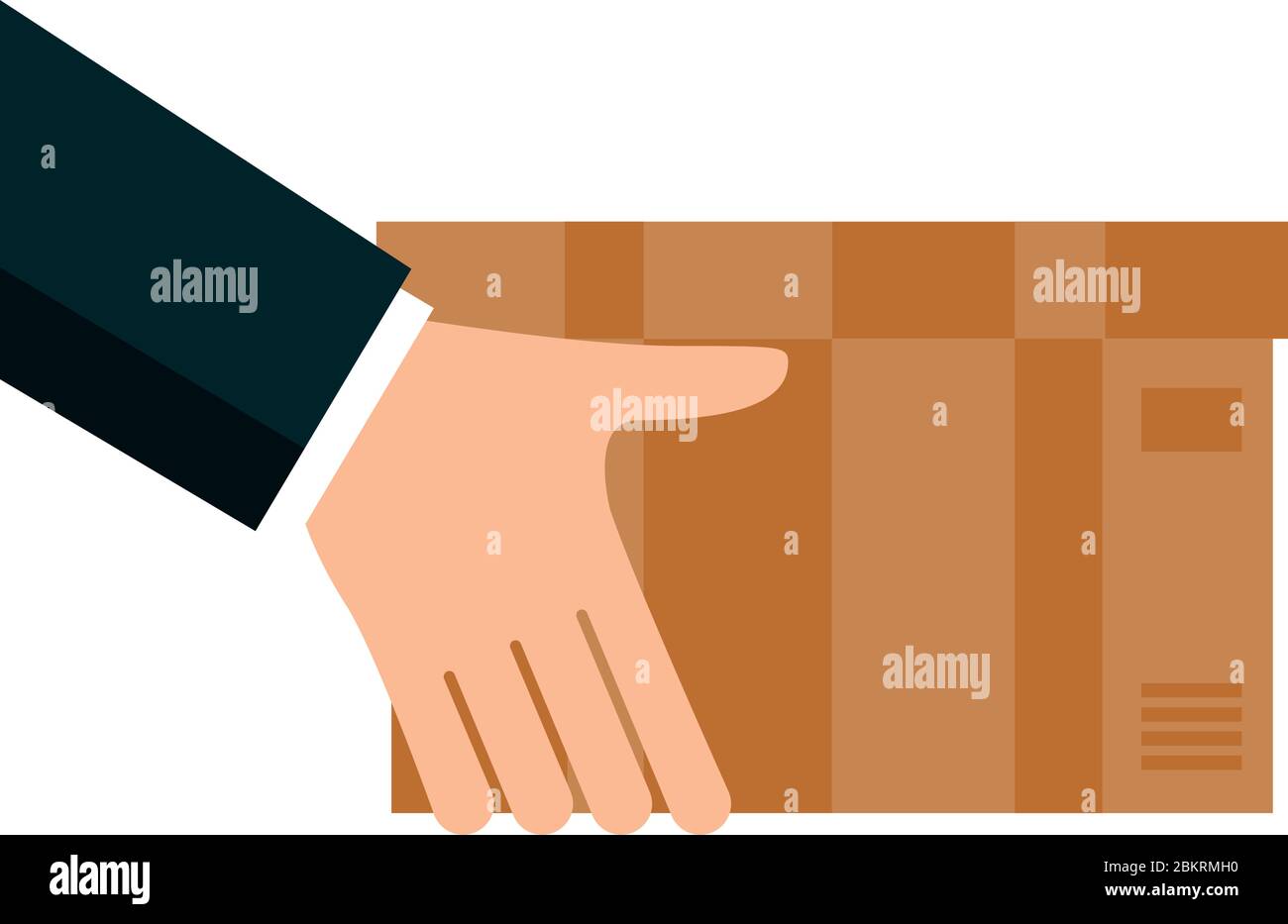 hands lifting box carton delivery service Stock Vector Image & Art - Alamy