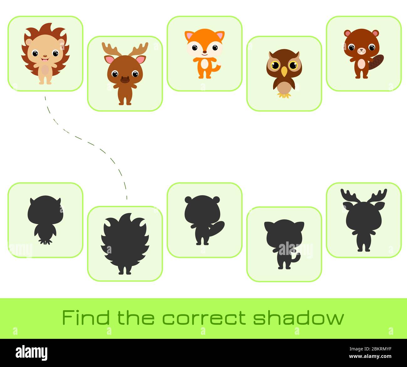 Clip cards game template find correct shadow. Matching game for ...
