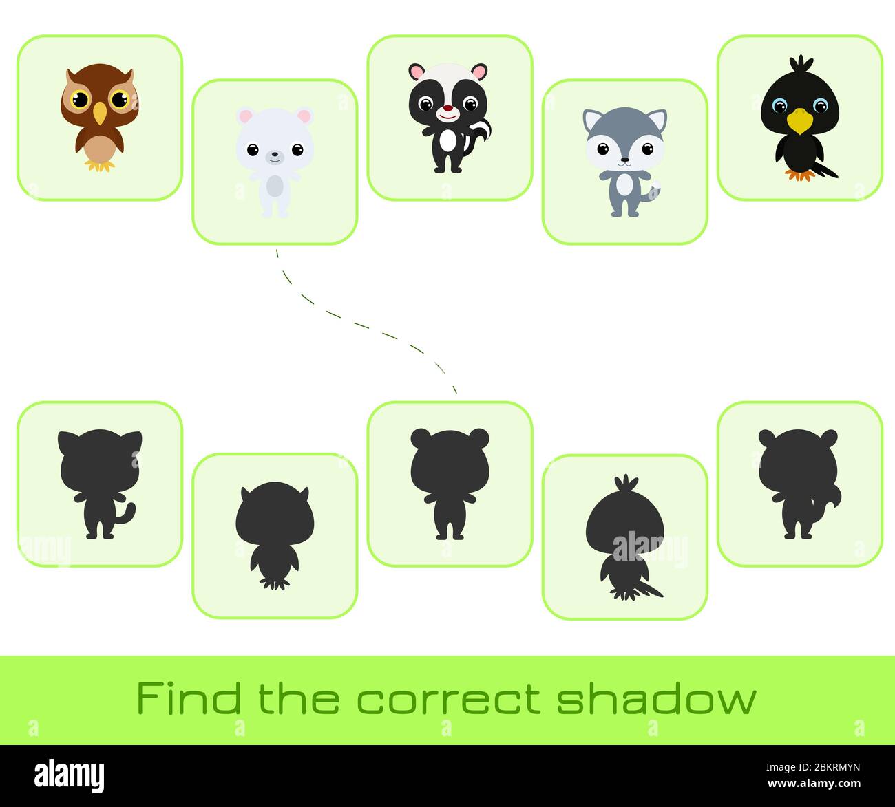 Clip cards game template find correct shadow. Matching game for ...