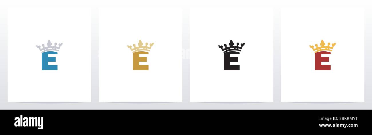 Royal Crown On Letter Logo Design E Stock Vector Image & Art - Alamy