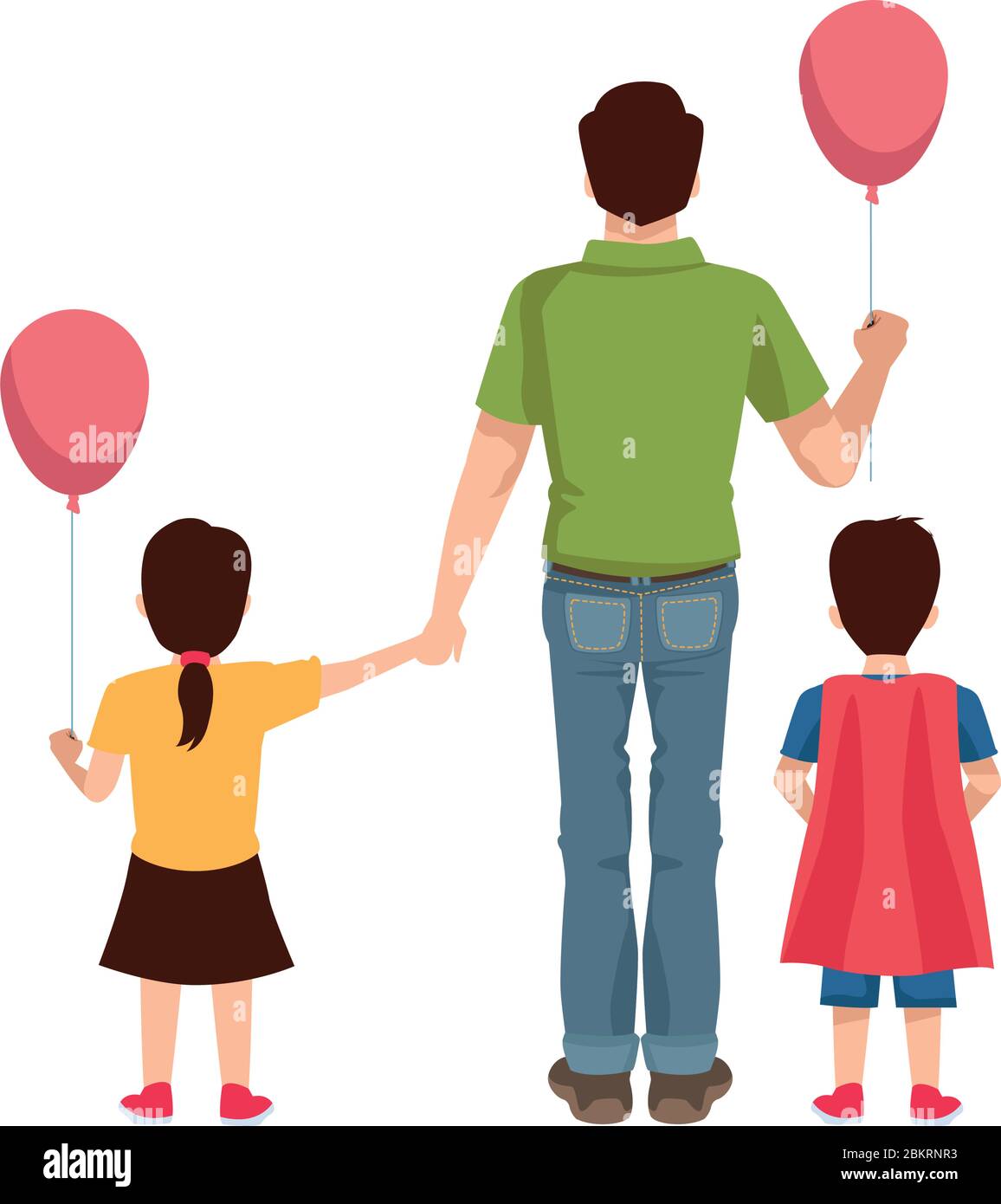 dear father with balloon helium and kids Stock Vector Image & Art - Alamy