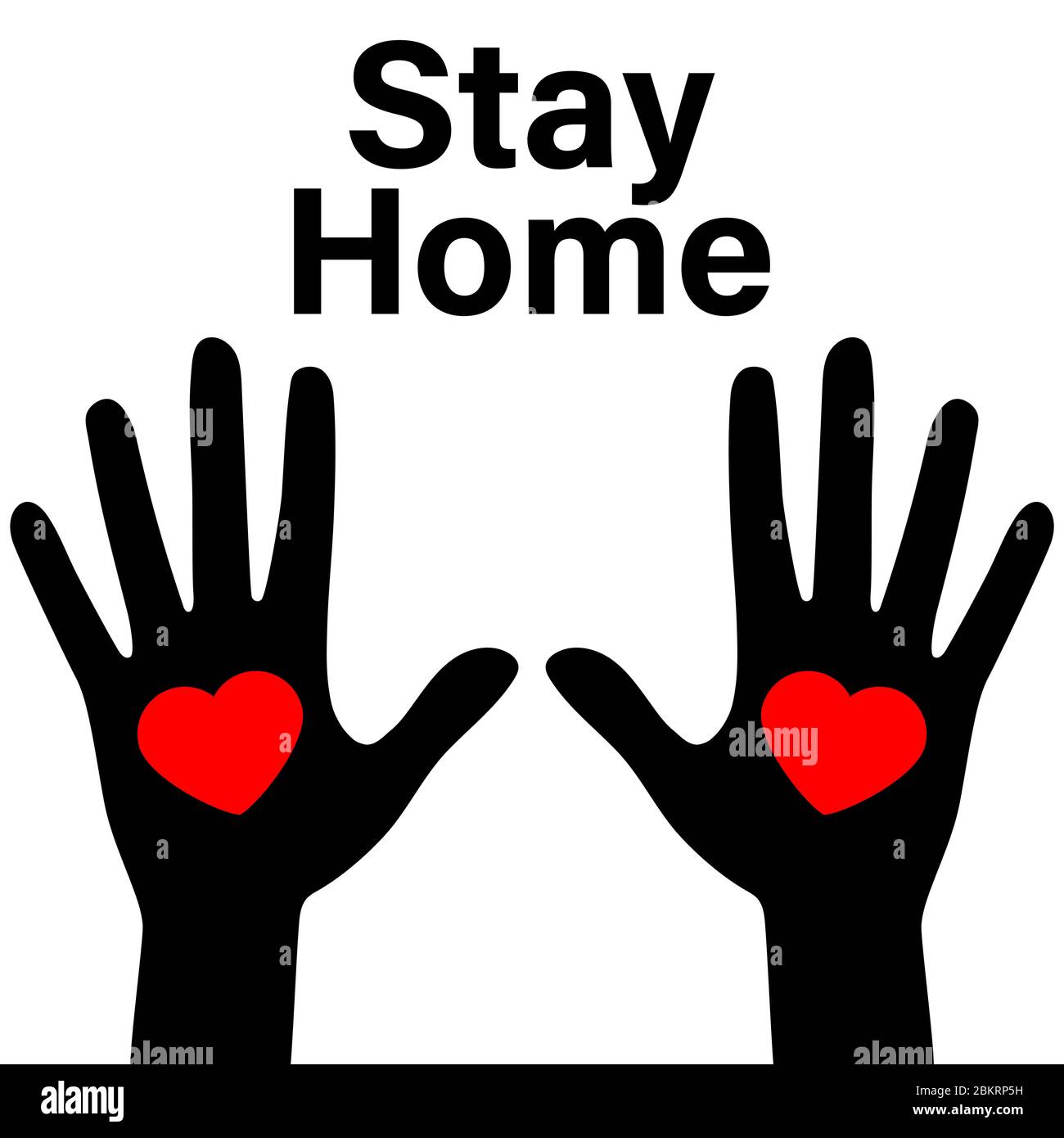 Slogan call and hashtag Sit at home with a picture heart in hand ...