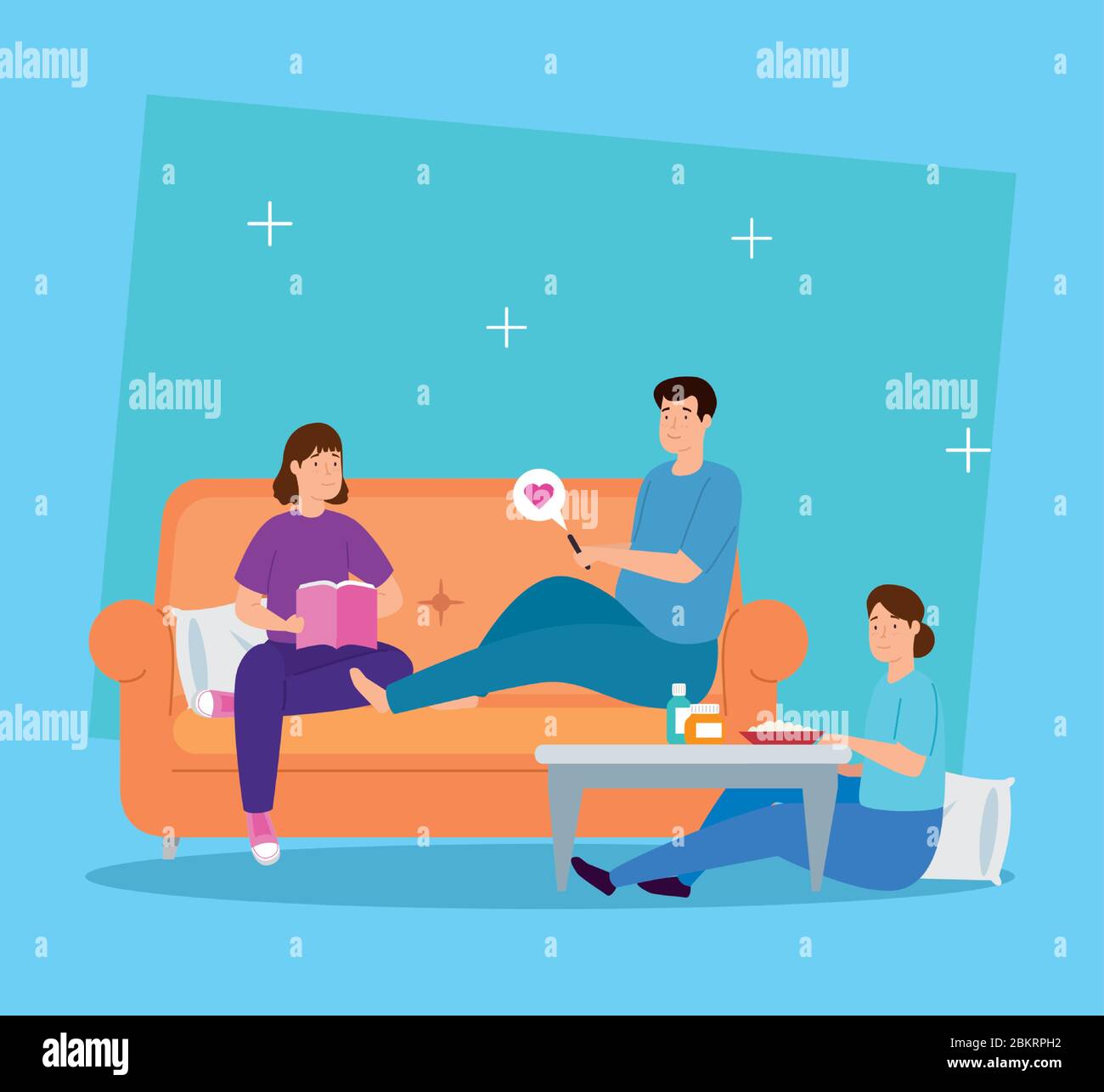 young people stay at home characters Stock Vector Image & Art - Alamy