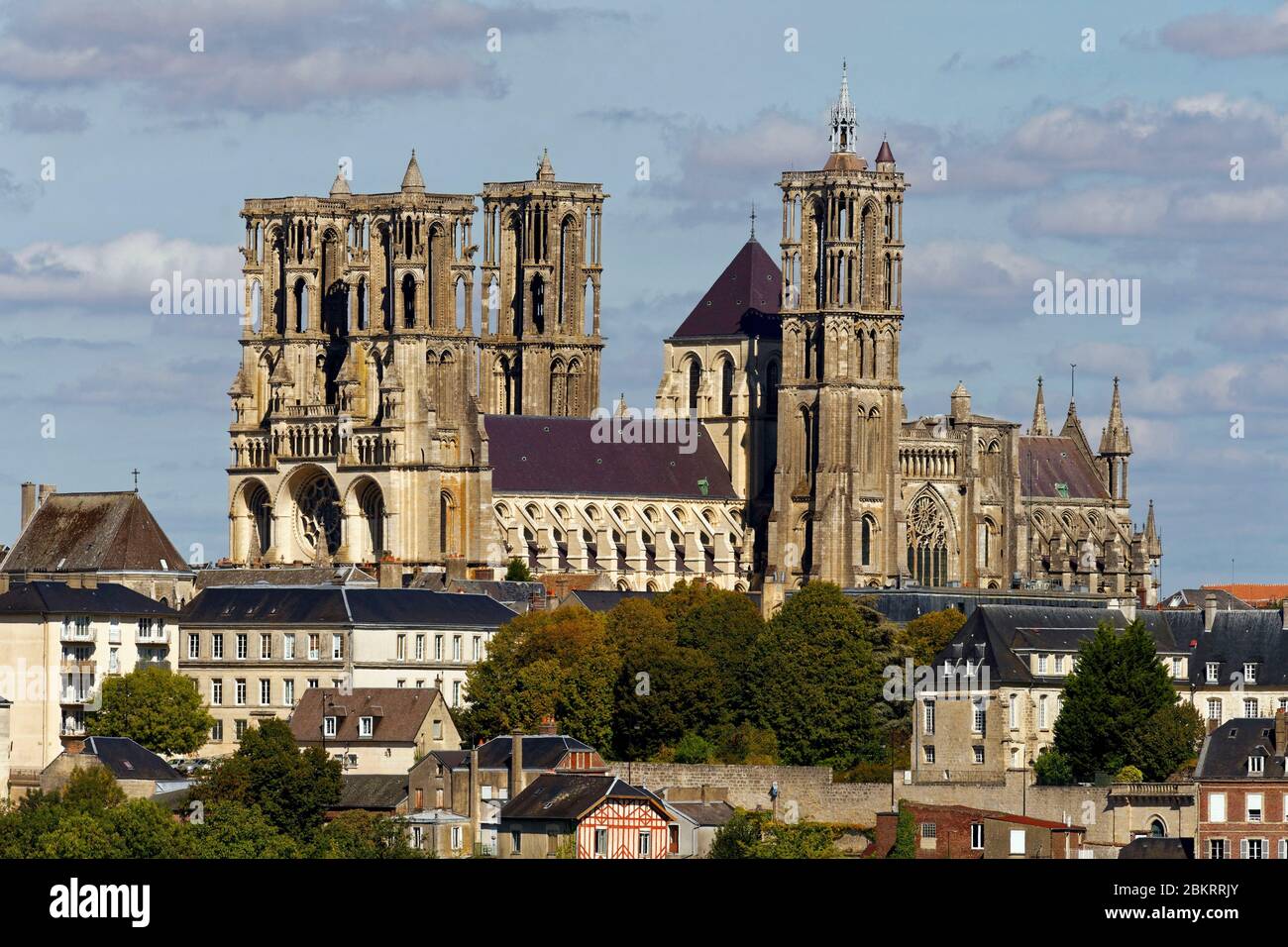 France, Aisne, Laon, the Upper town, Notre-Dame de Laon cathedral ...