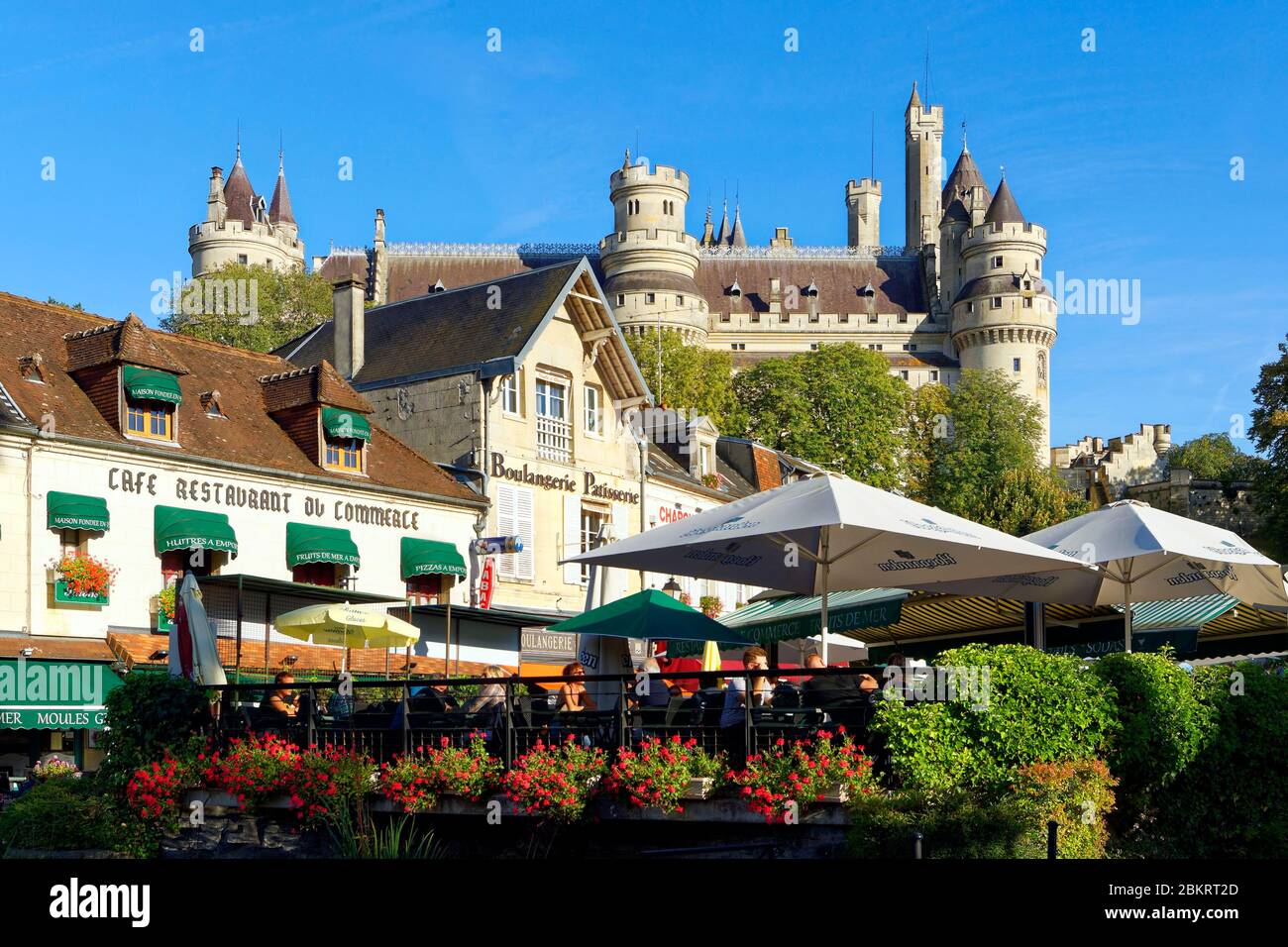 France, Oise, Pierrefonds, Pierrefonds castle built in the 14th century ...