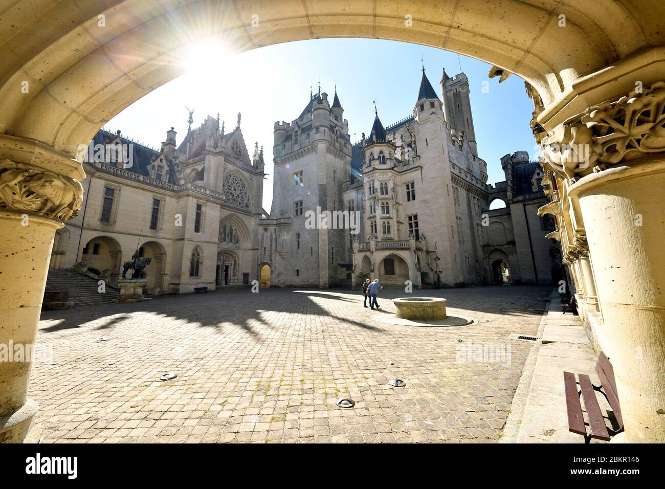 France, Oise, Pierrefonds, Pierrefonds castle built in the 14th century ...