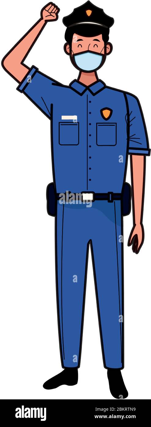 Covid19 police mask Stock Vector Images - Alamy
