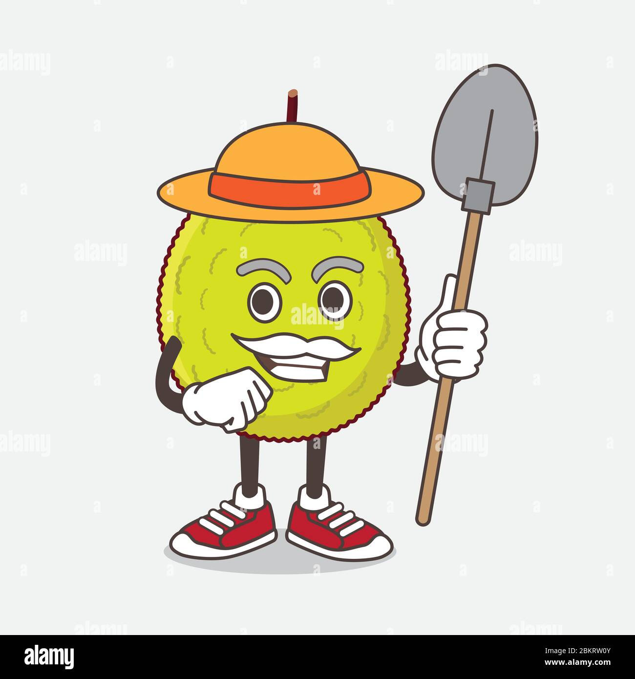 An illustration of Entawak Fruit cartoon mascot character with hat and ...