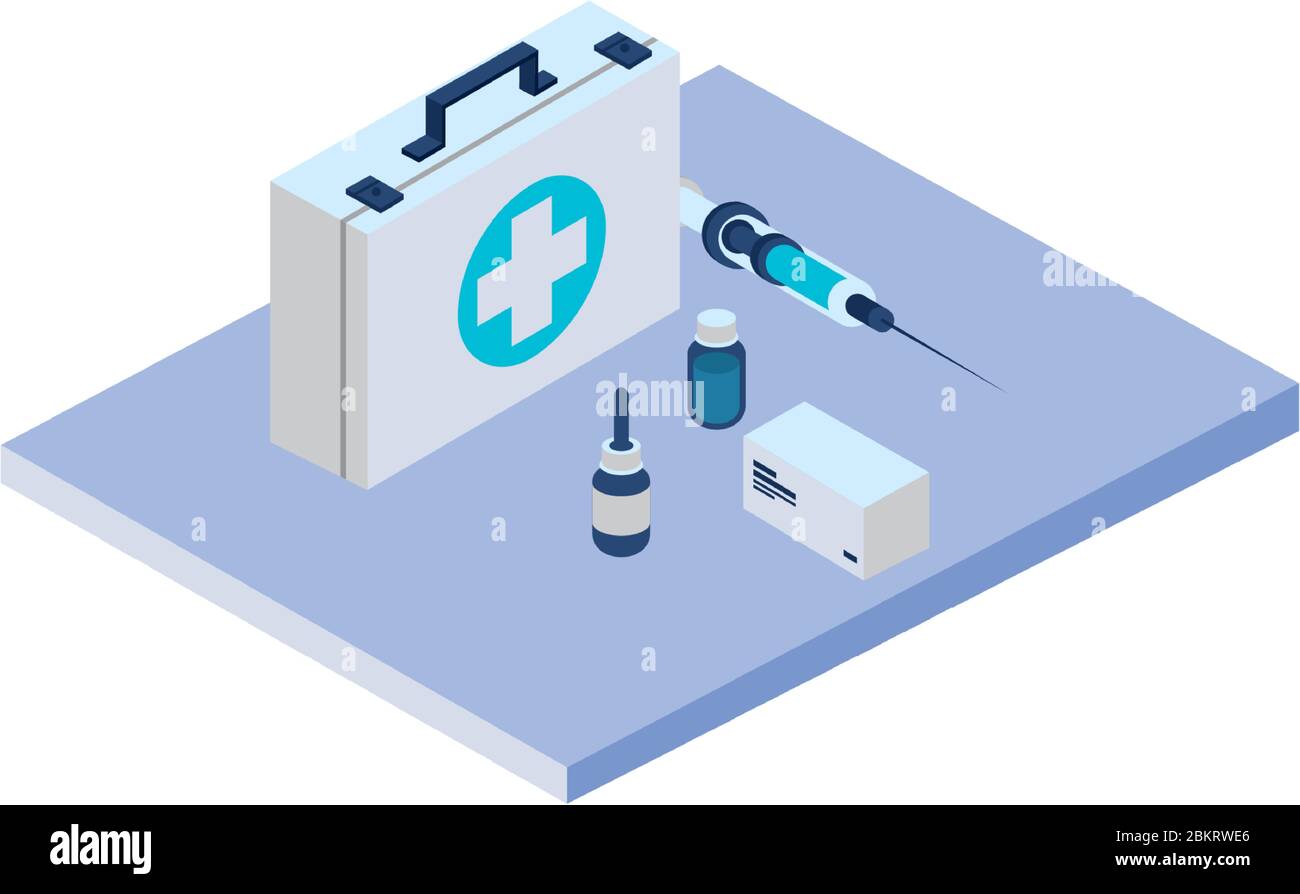 Medical kit drugs icons Stock Vector Images - Alamy