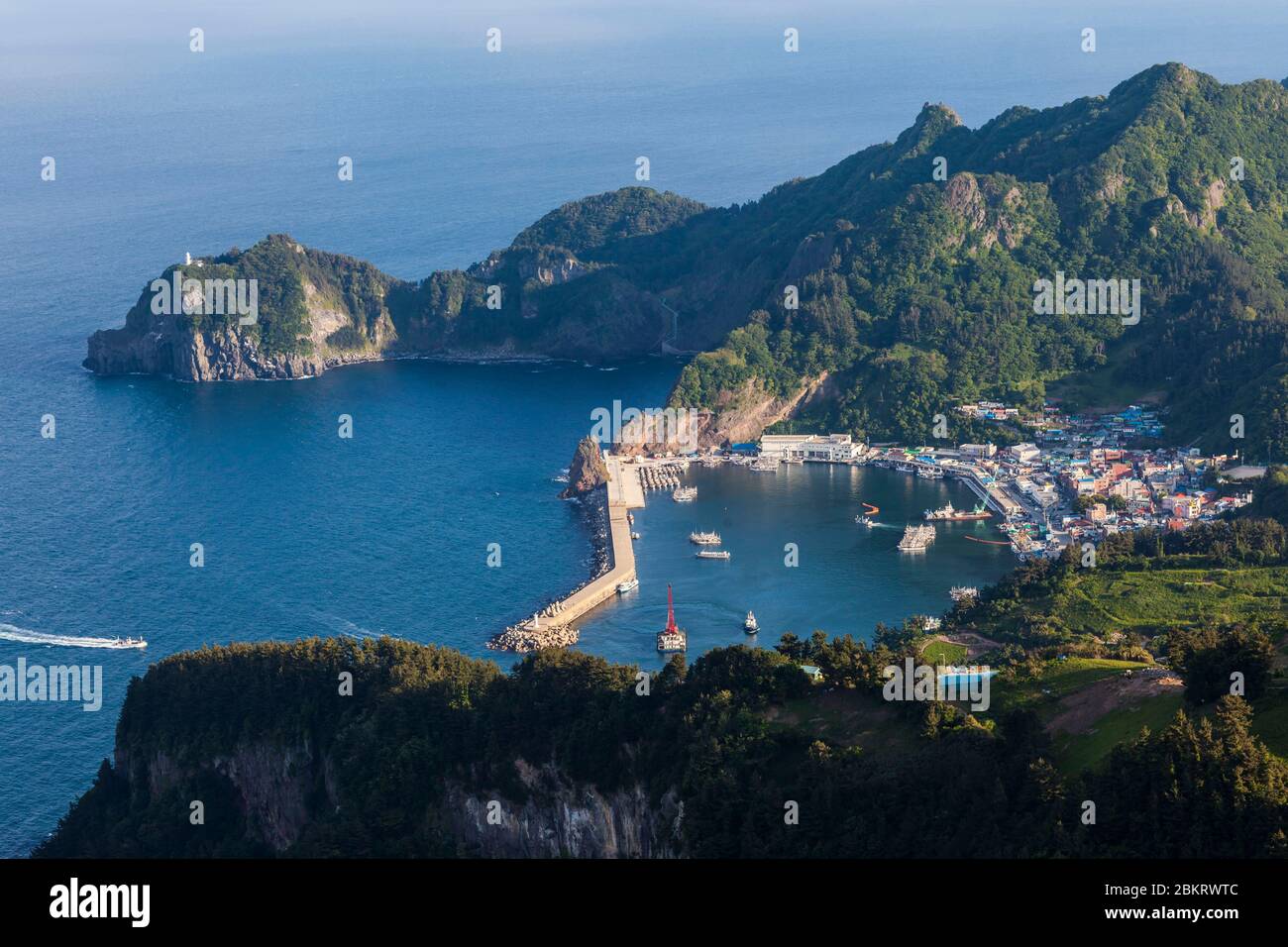South Korea, North Gyeongsang Province, Ulleungdo Island, elevated view ...