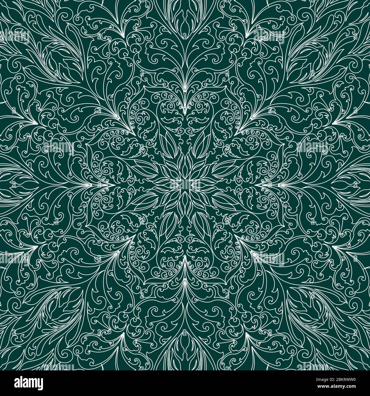 Circle white floral outline pattern background Stock Vector Image & Art ...