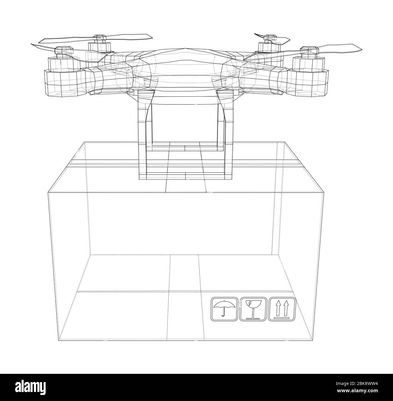 Delivery drone concept outline. Vector Stock Vector Image & Art - Alamy