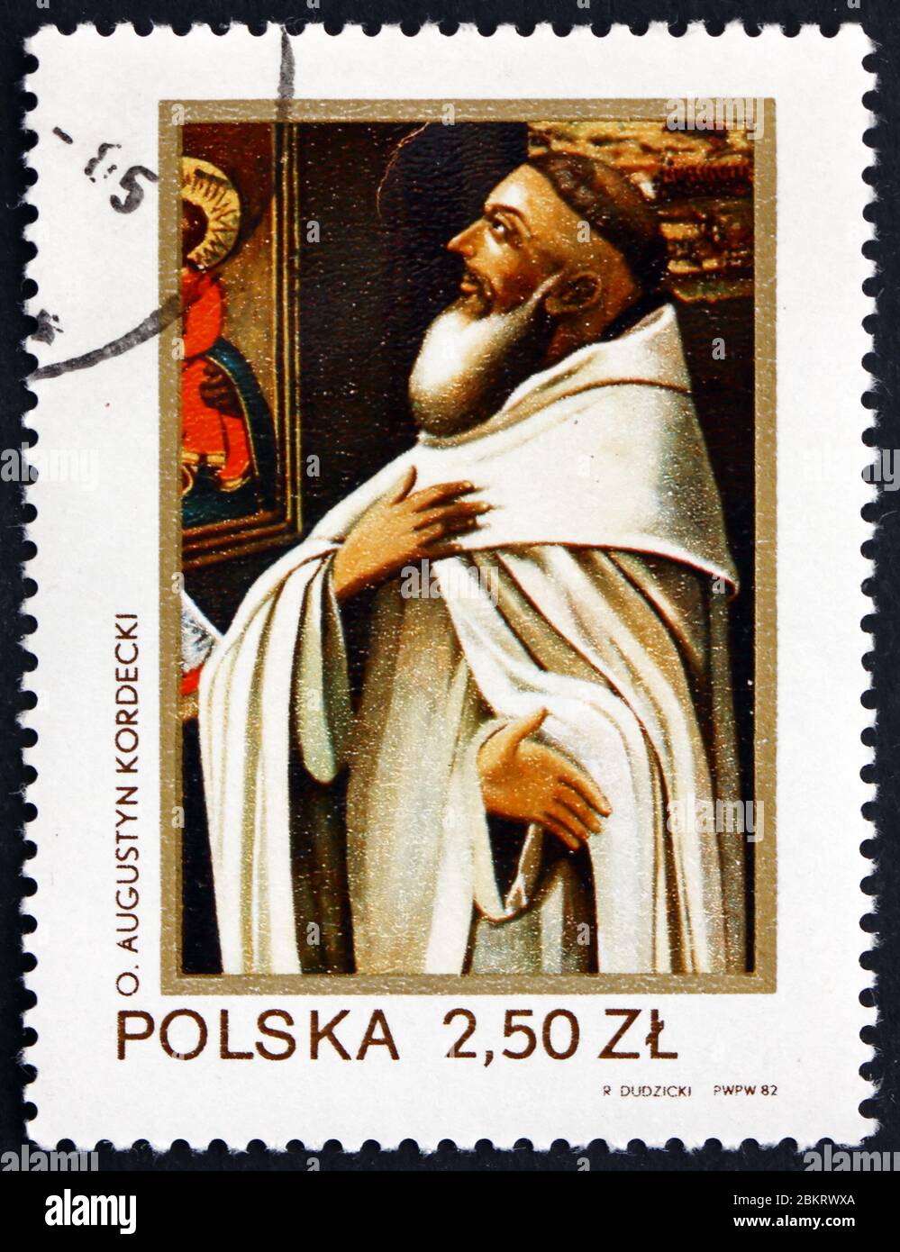 POLAND - CIRCA 1982: a stamp printed in Poland shows Father Augustin ...