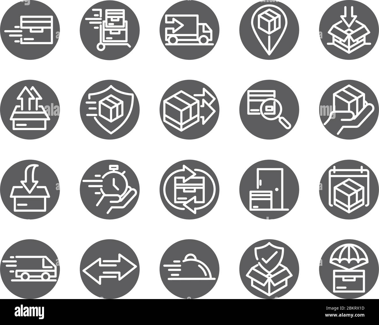 delivery cargo service logistic shipping commerce icons set vector ...