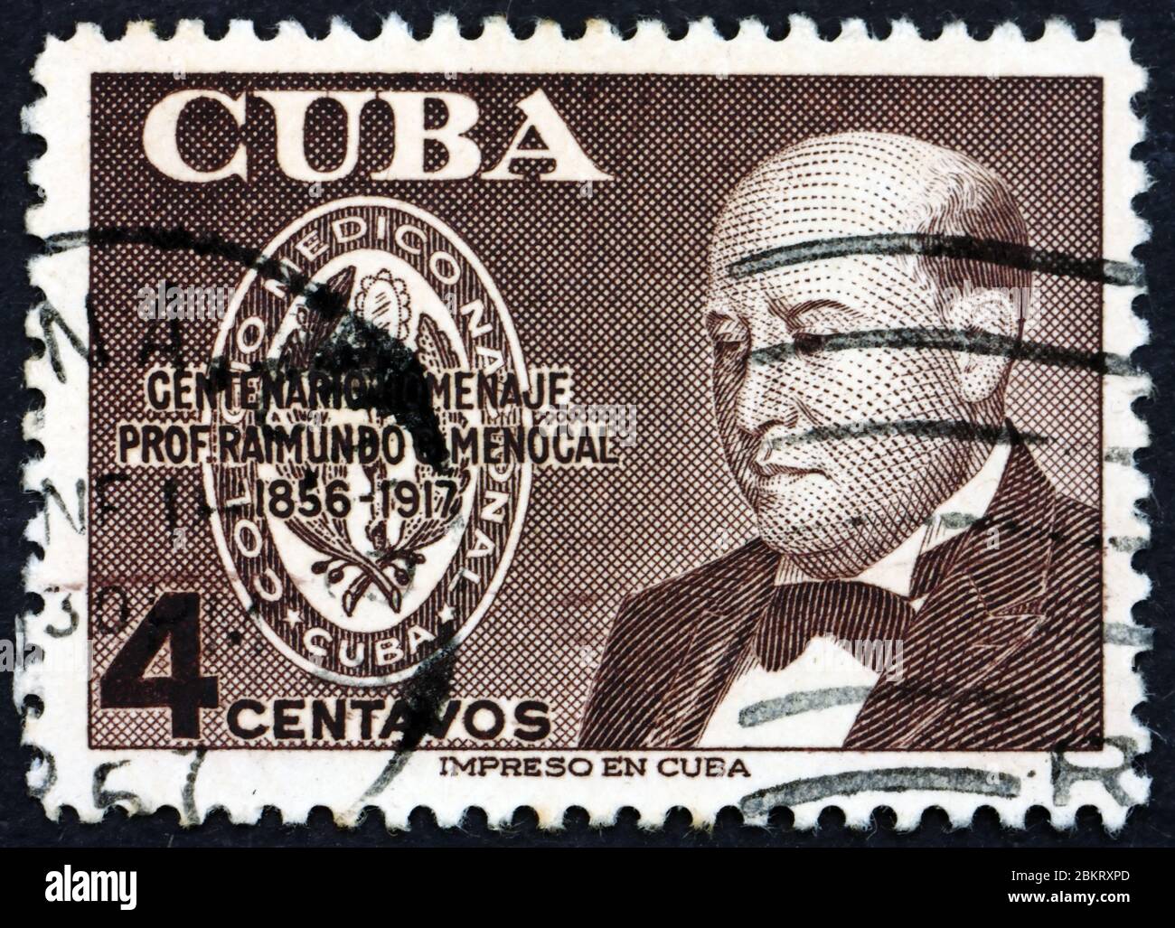 CUBA - CIRCA 1956: a stamp printed in the Cuba shows Raimundo G ...