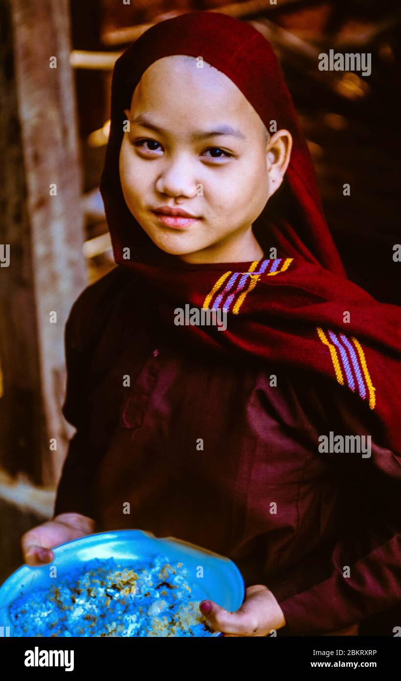 Burma, Myanmar, Karen State, Hpa-An, ashram of Thamanya, young nun ...