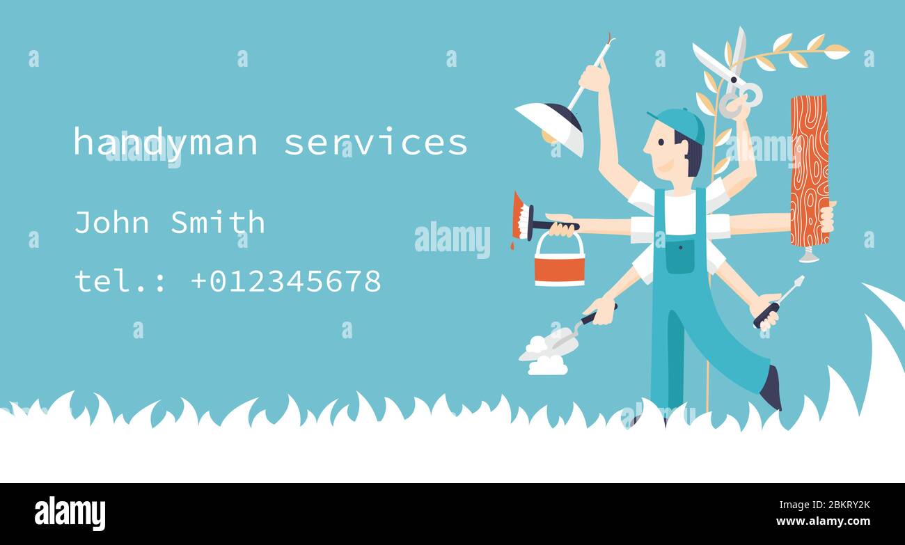 Vector visit card for handyman services Stock Vector Image & Art - Alamy