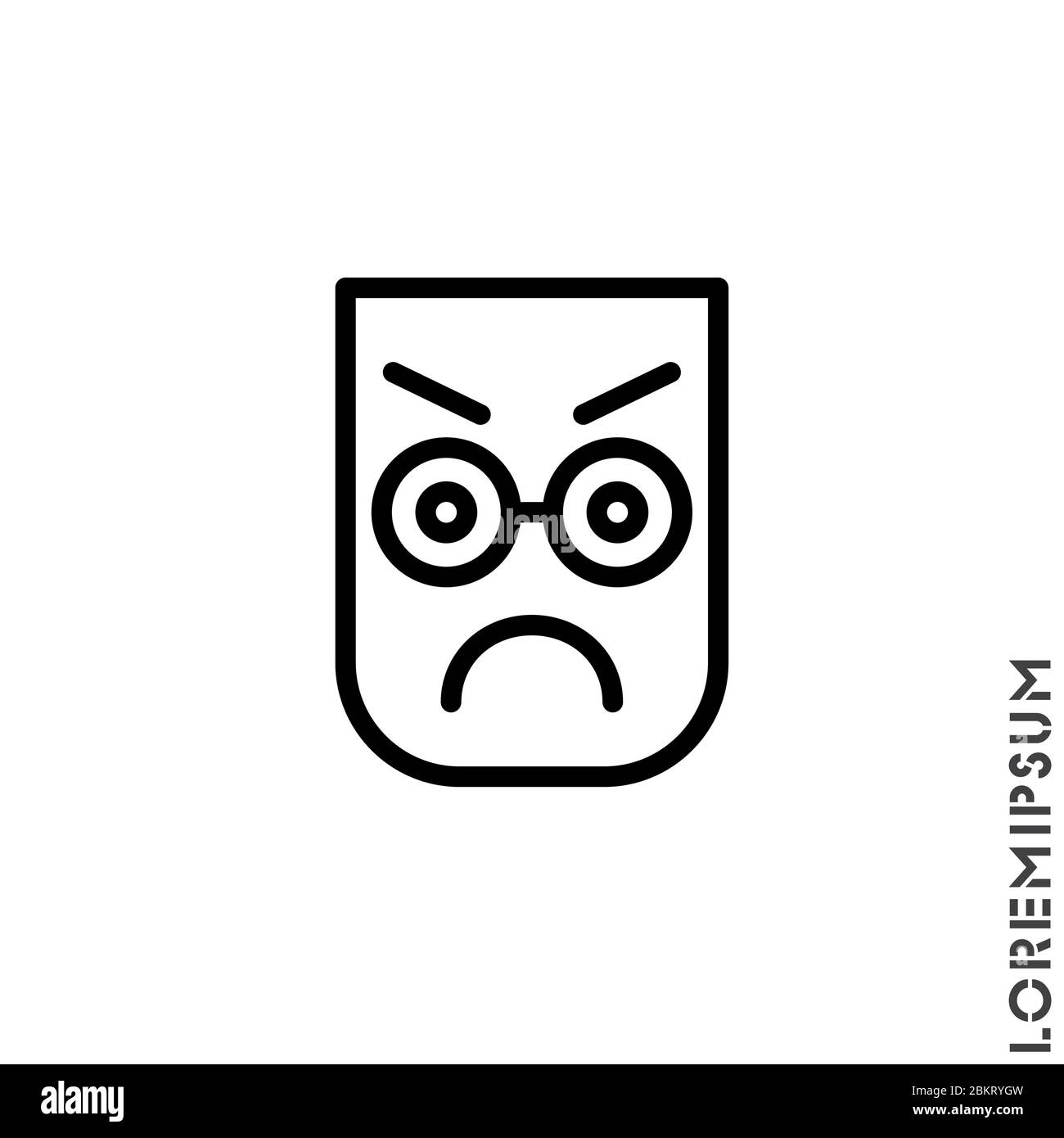 Angry icon vector. Furious Face Emoticon Icon Vector Illustration ...