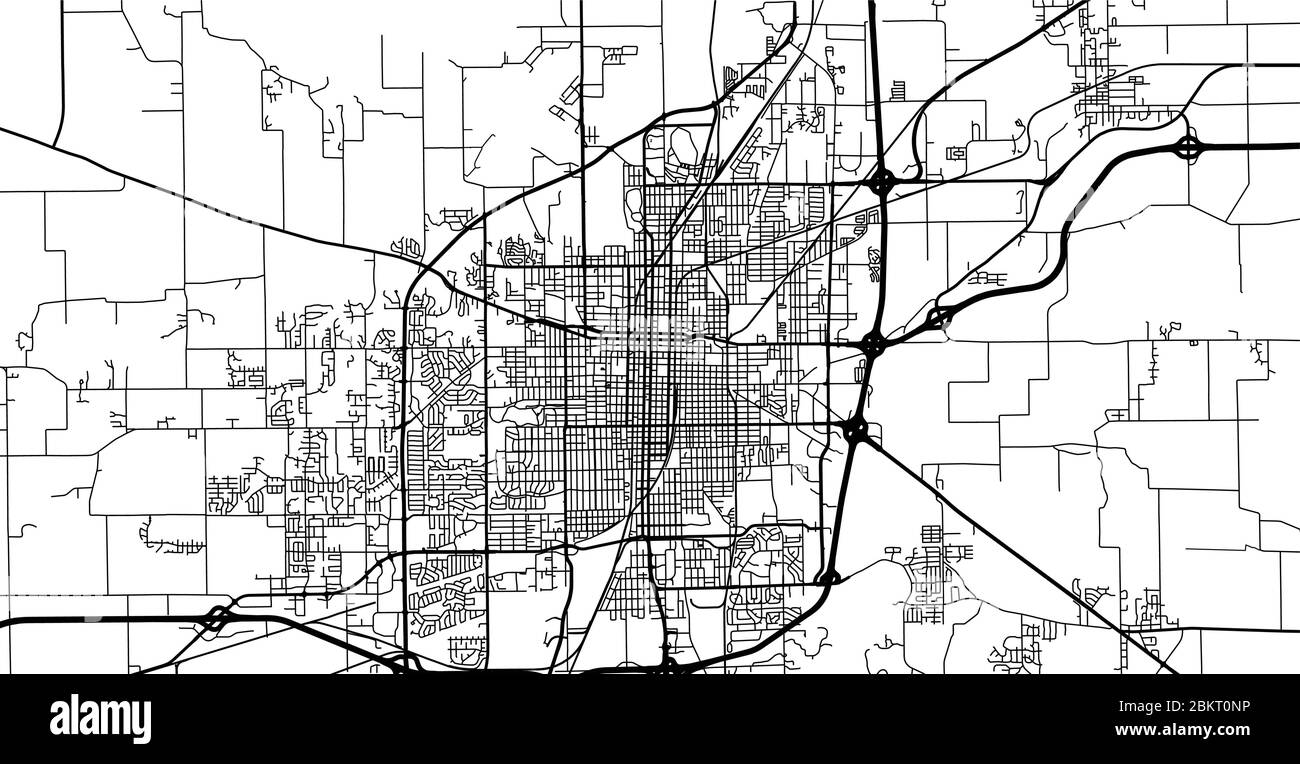 Urban vector city map of Springfield, USA. Illinois state capital Stock ...