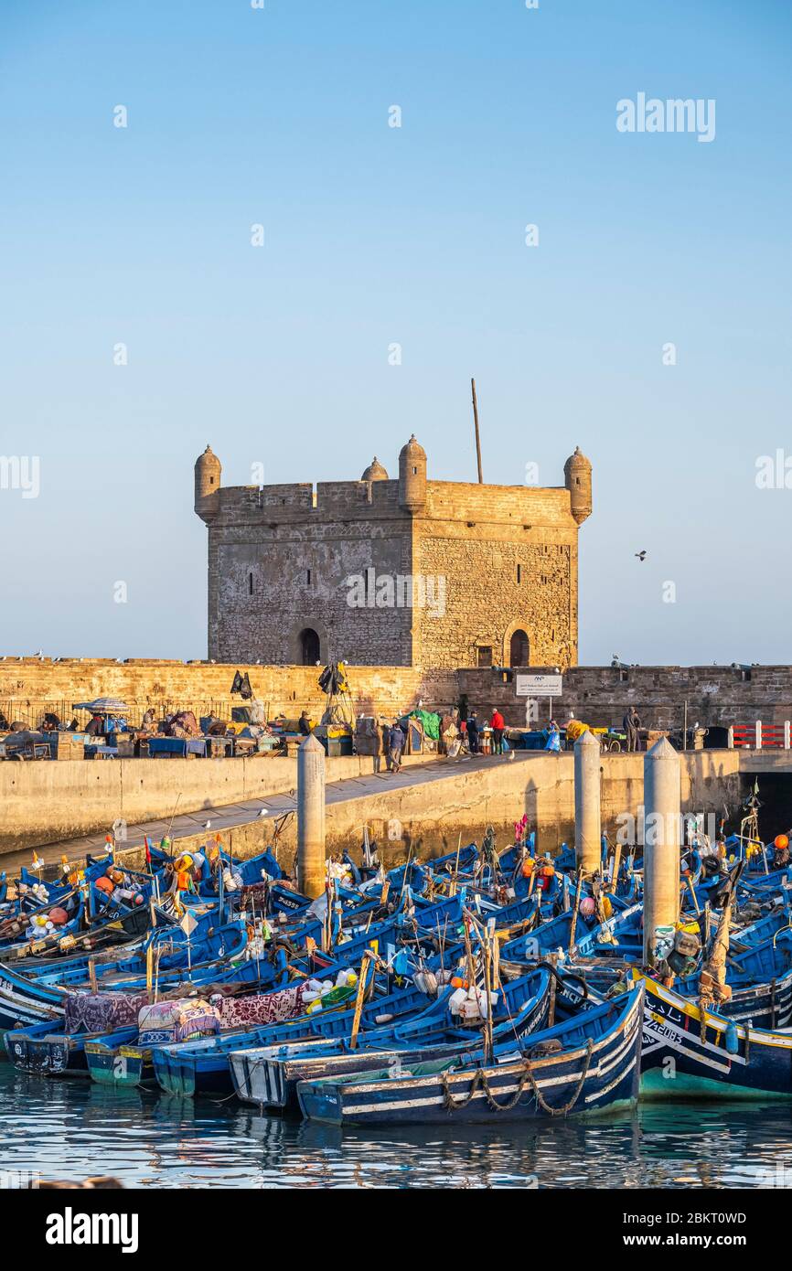 Morocco, Marrakech Safi, Essaouira, traditional fishing harbour, Sqala ...