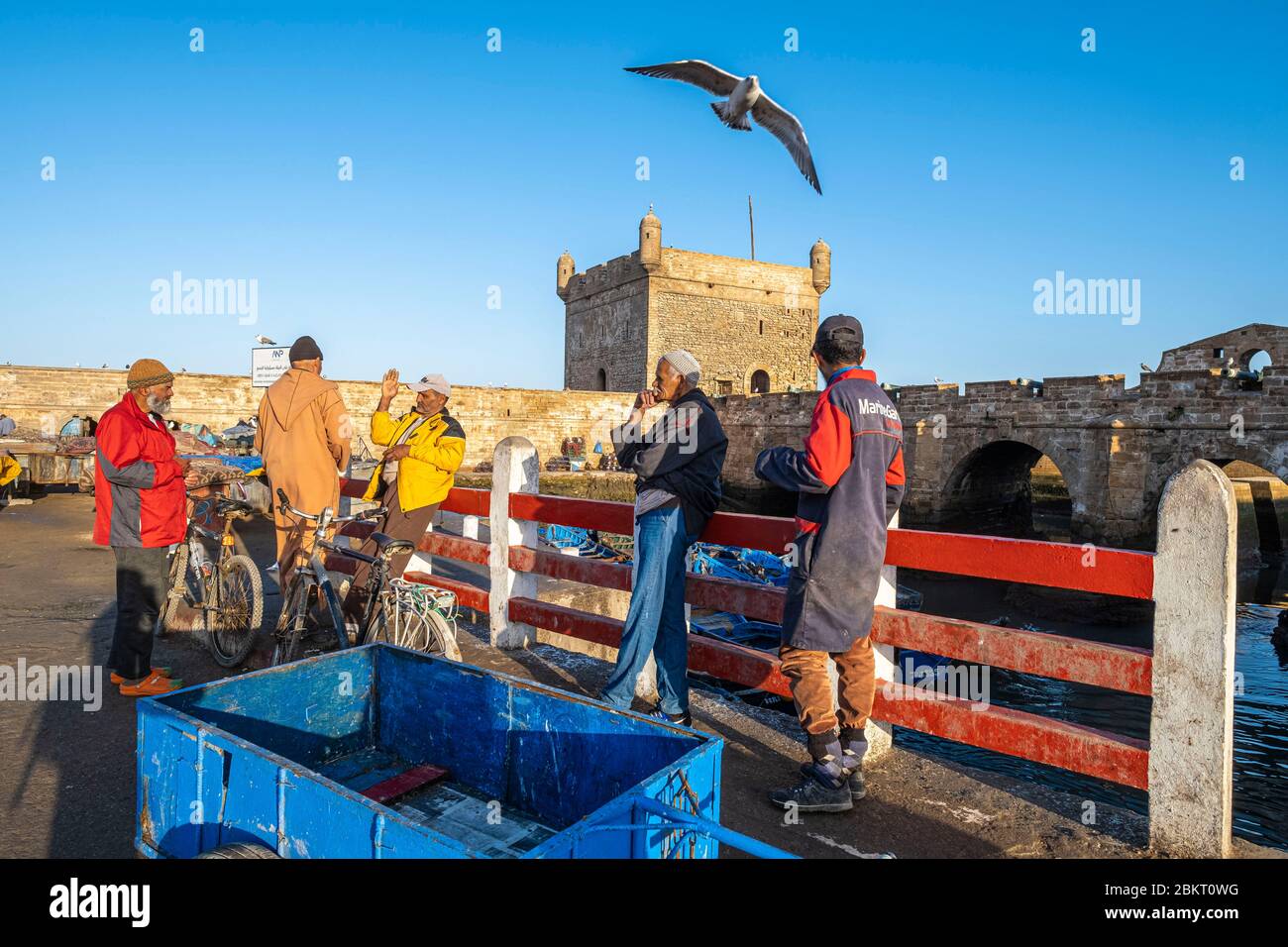 Morocco, Marrakech Safi, Essaouira, traditional fishing harbour, Sqala ...