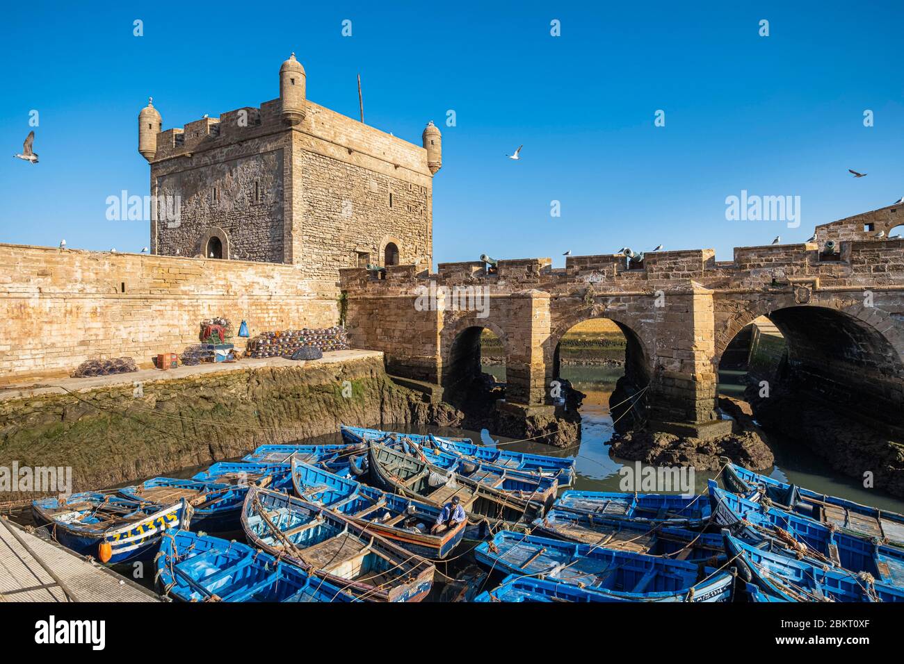 Morocco, Marrakech Safi, Essaouira, traditional fishing harbour, Sqala ...