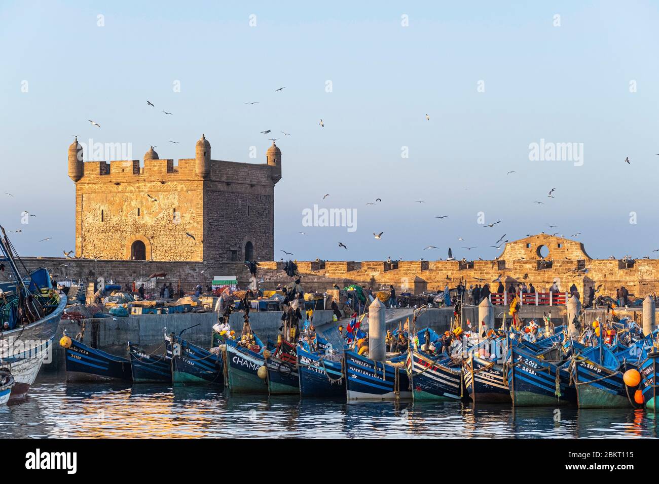 Morocco, Marrakech Safi, Essaouira, traditional fishing harbour, Sqala ...