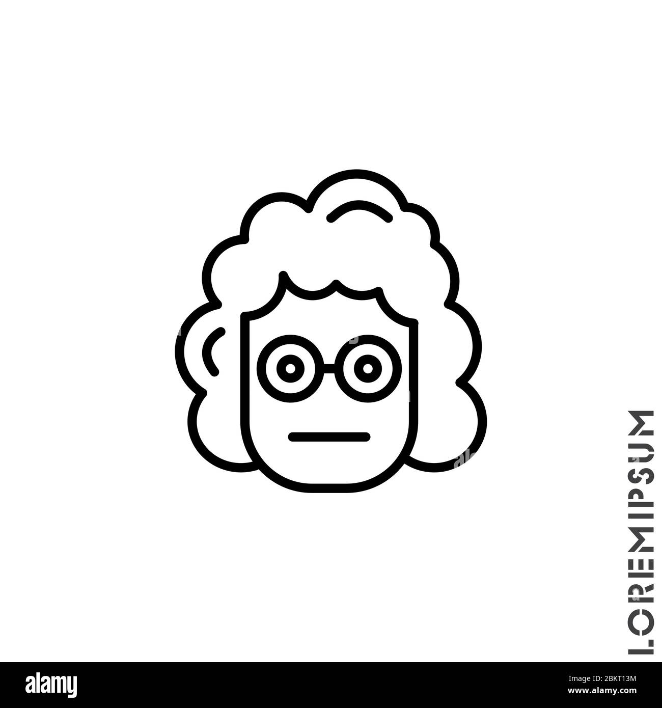 Meh girl, woman icon vector, emoticon symbol. Modern flat symbol for ...