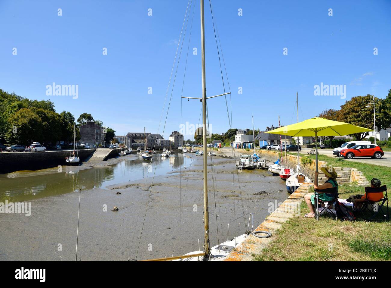 France, Finistere, Pont l'Abbe, the commercial port and the Inhabited ...